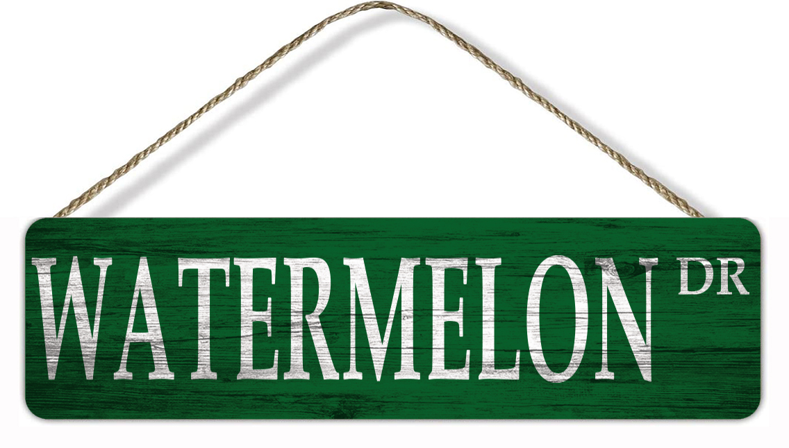 Watermelon Street Signs Wooden Hanging Sign Plaque With Rope Wall Decor ...