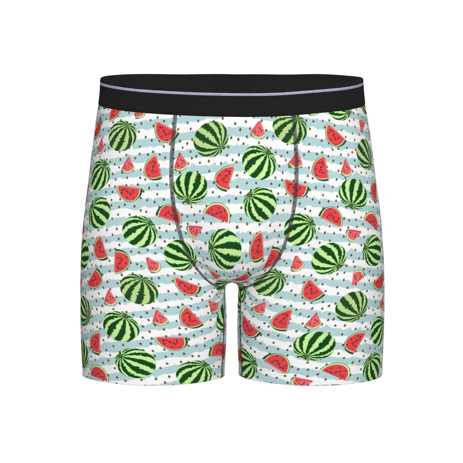 Watermelon Stripes Pattern Mens Underwear Boxer Briefs Stretch Long Leg ...