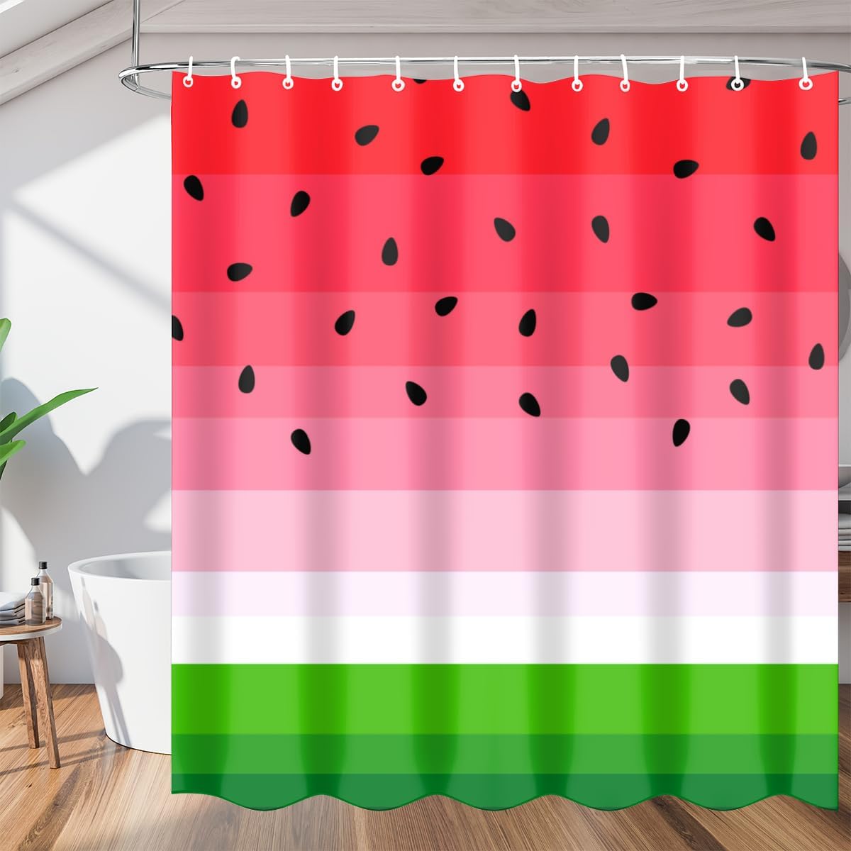 Watermelon Style Shower Curtain for Bathroom Shower Curtain Set with 12 ...
