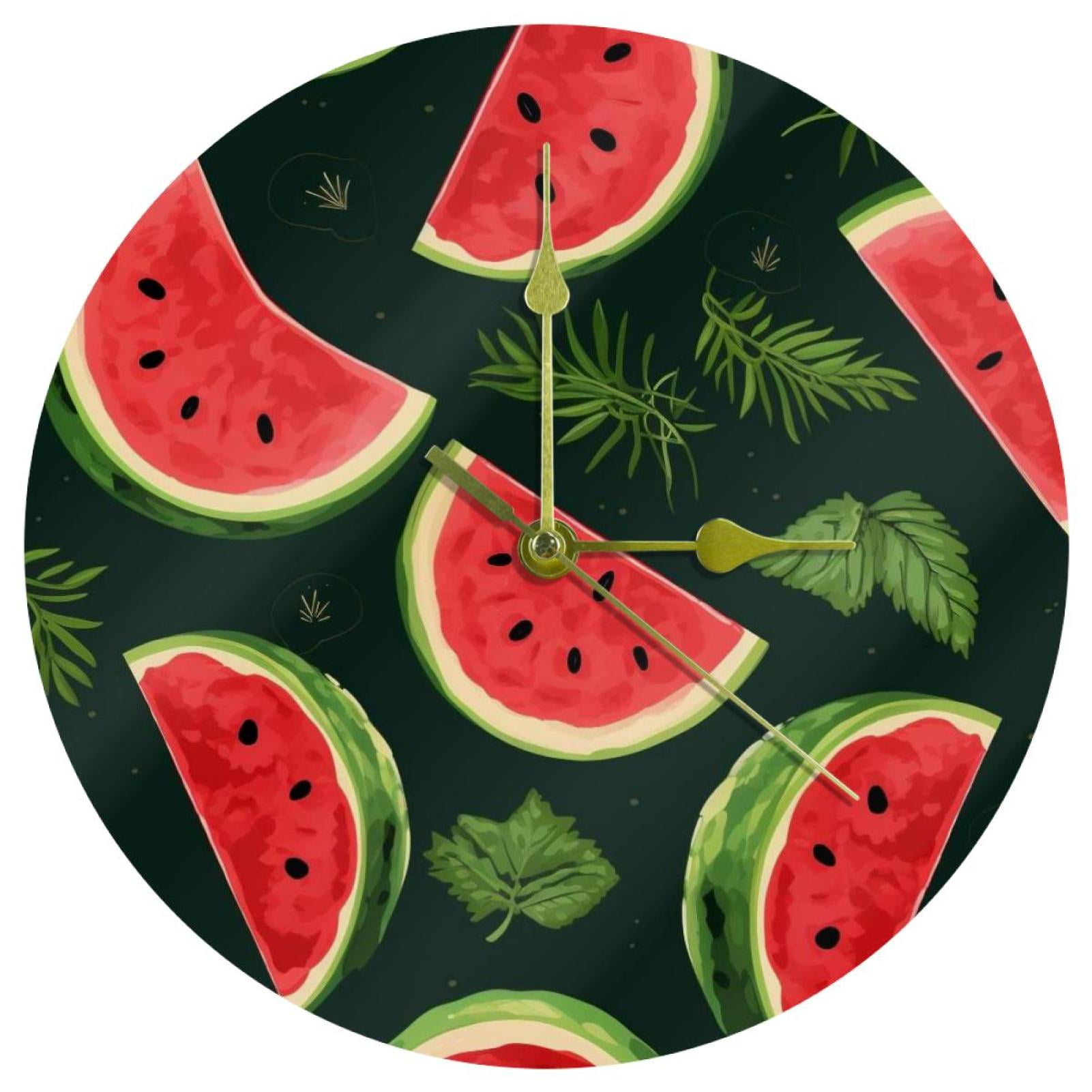 Watermelon Stylish Acrylic Wall Clock - Contemporary Circular Design ...