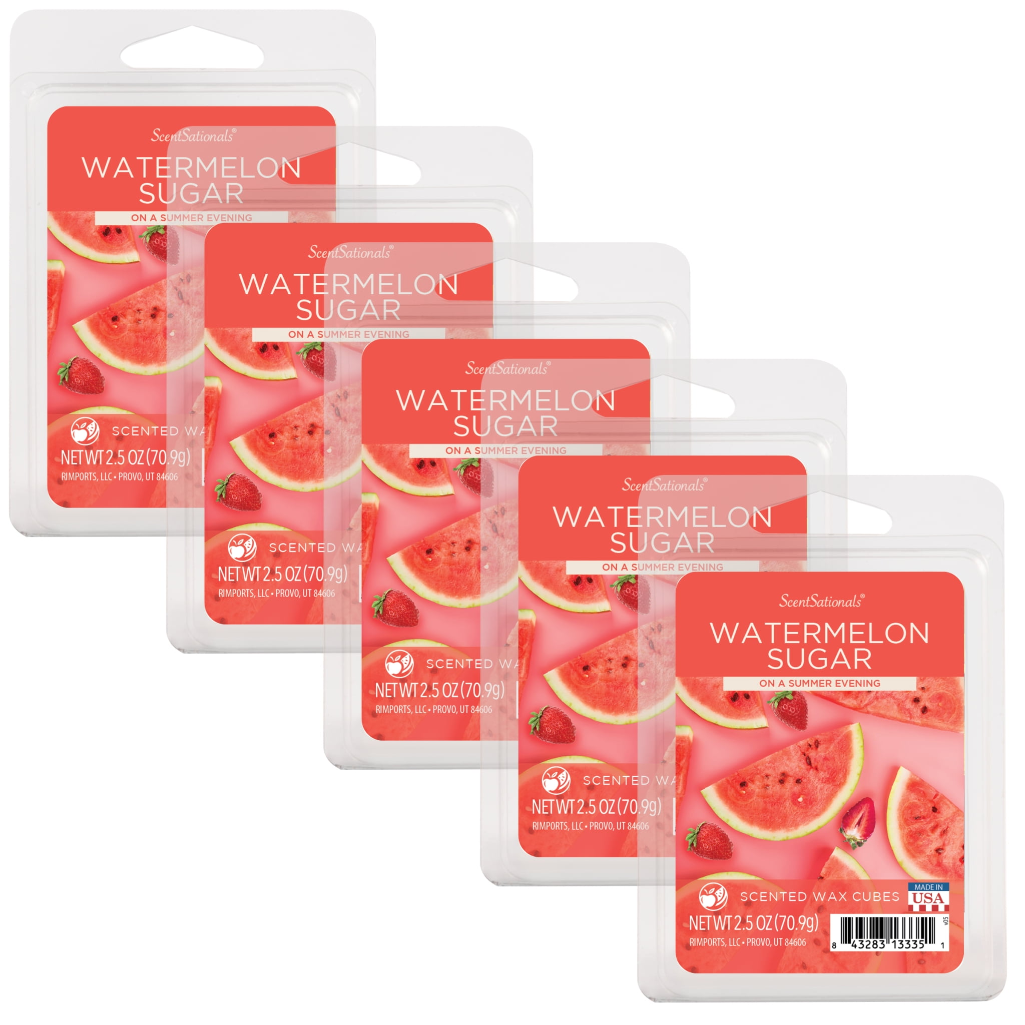 Watermelon Sugar Scented Wax Melts, ScentSationals, 2.5 oz (5-Pack ...
