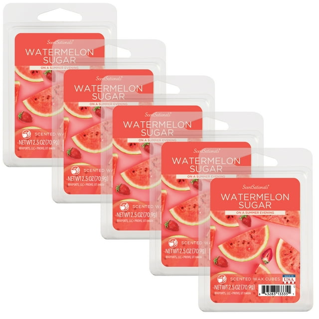 Watermelon Sugar Scented Wax Melts, ScentSationals, 2.5 oz (5-Pack ...