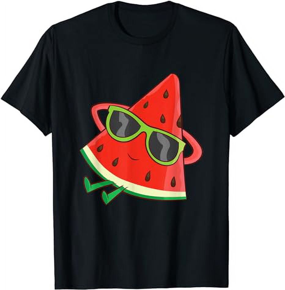 Watermelon Summer Melon With Sunglasses Funny Watermelon T-Shirt ...