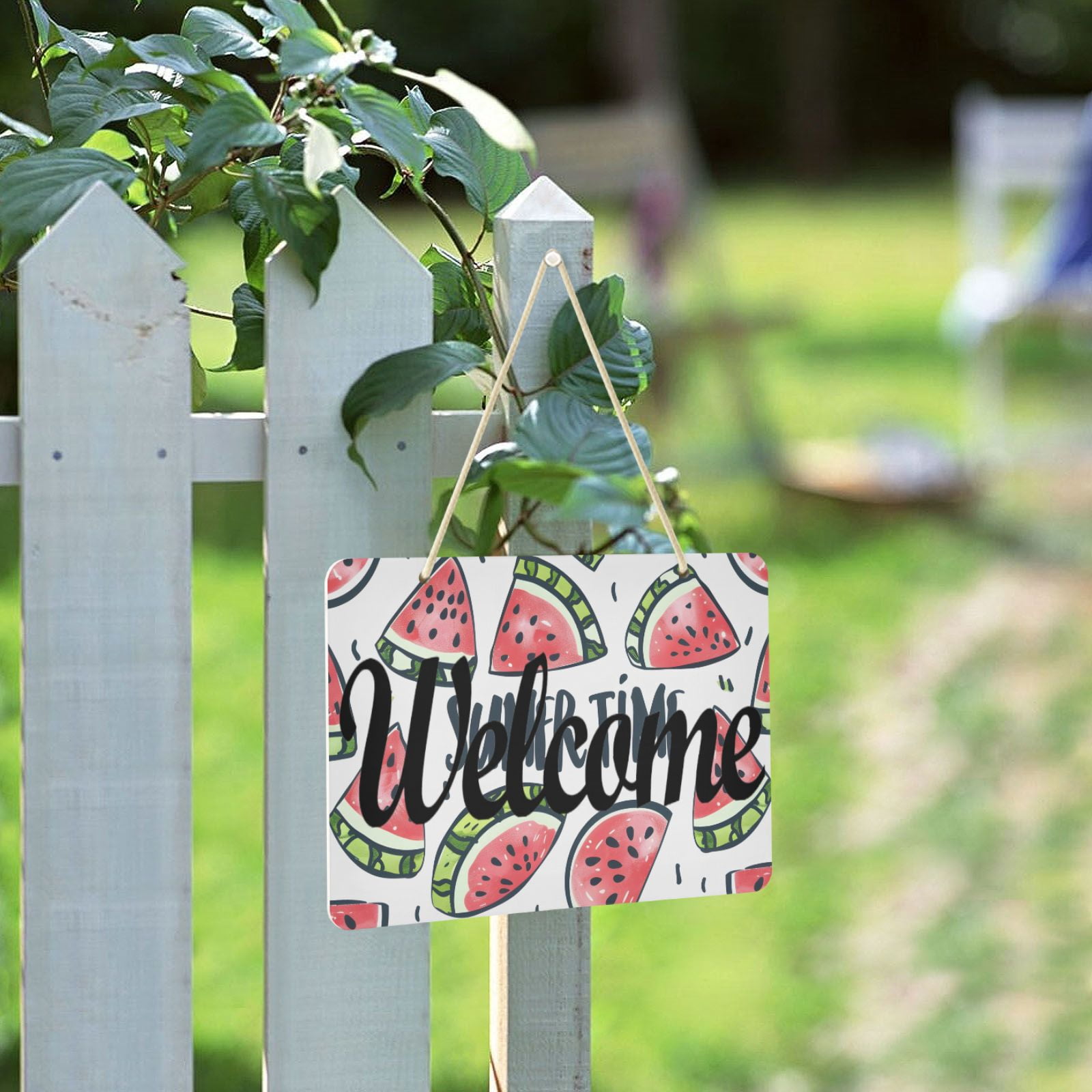 Watermelon Summer Time Welcome Sign for Front Door Porch Wreath Door ...