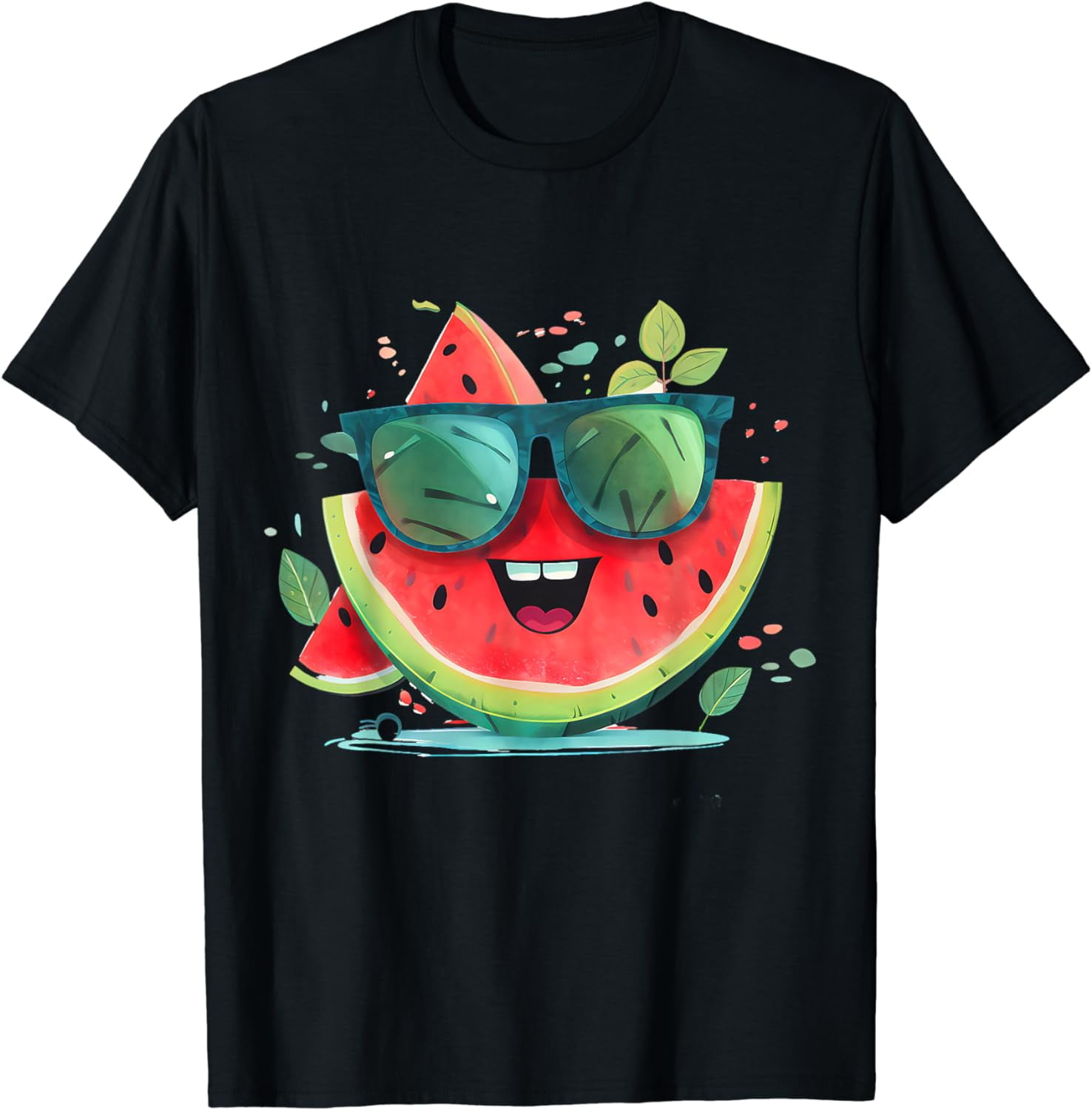 Watermelon Summers Cute Fruit Sunglasses Vacations Tropical T-Shirt - Walmart.com