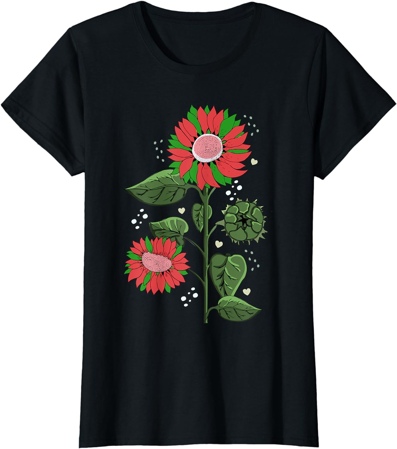 Watermelon Sunflower Funny Watermelons Fruit Lover Graphic T-Shirt ...