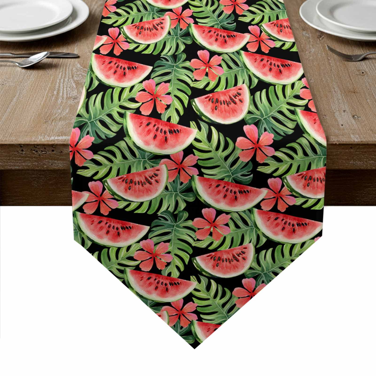 Watermelon Table Runner Linen Burlap Table Runner 72 Inches Long Summer ...