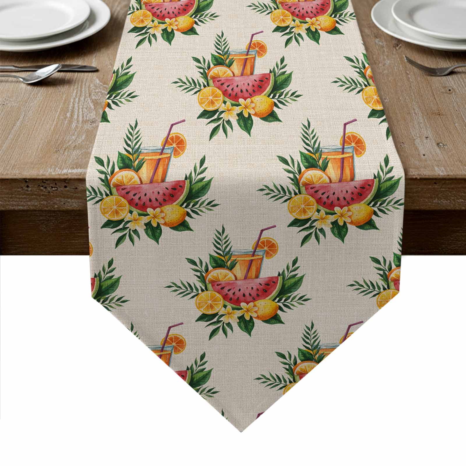 Watermelon Table Runner Linen Burlap Table Runner 72 Inches Long Summer ...