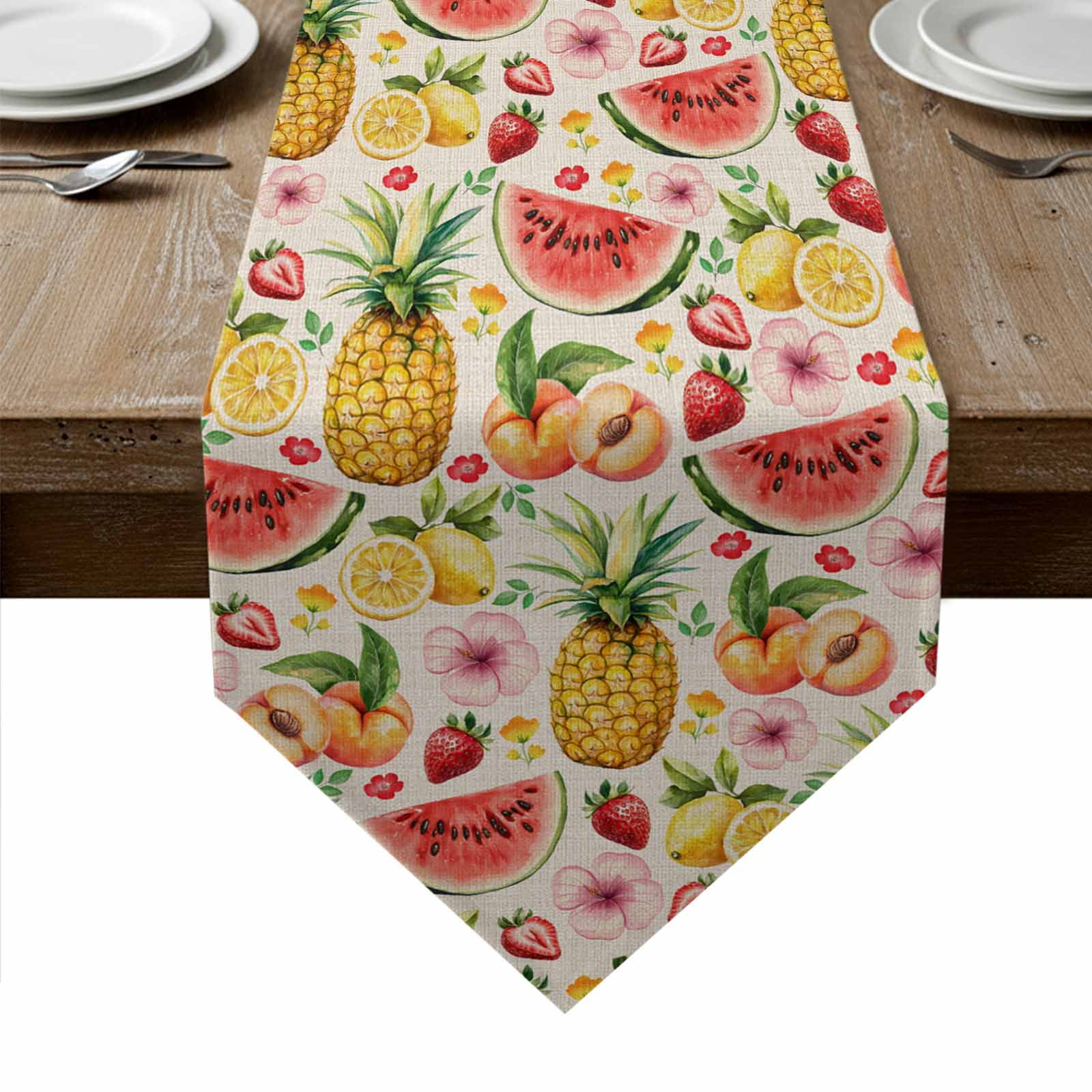 Watermelon Table Runner Linen Burlap Table Runner 90 Inches Long ...