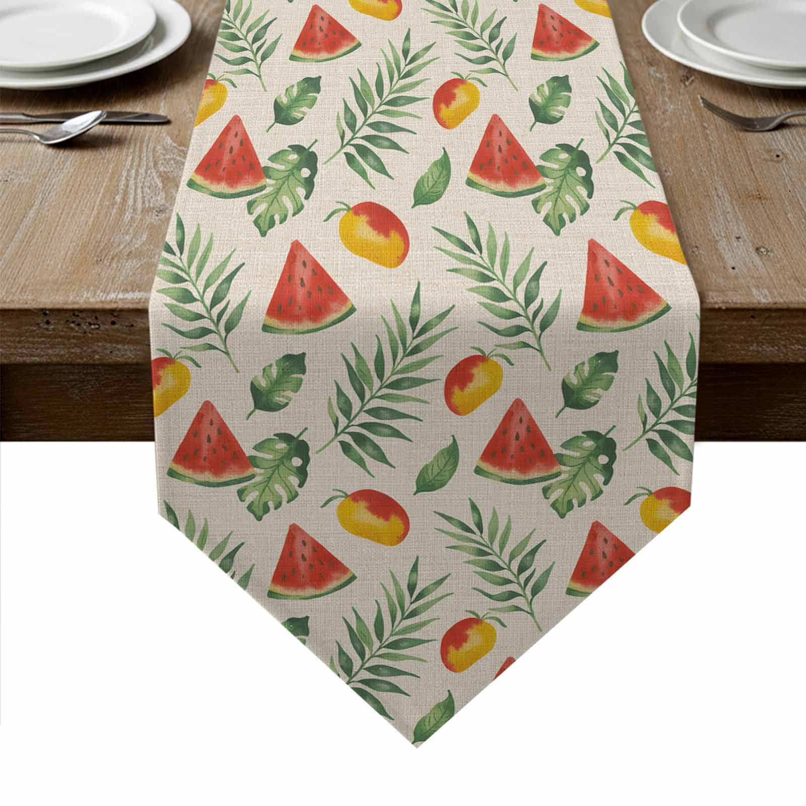 Watermelon Table Runner Linen Burlap Table Runner 90 Inches Long Sage ...