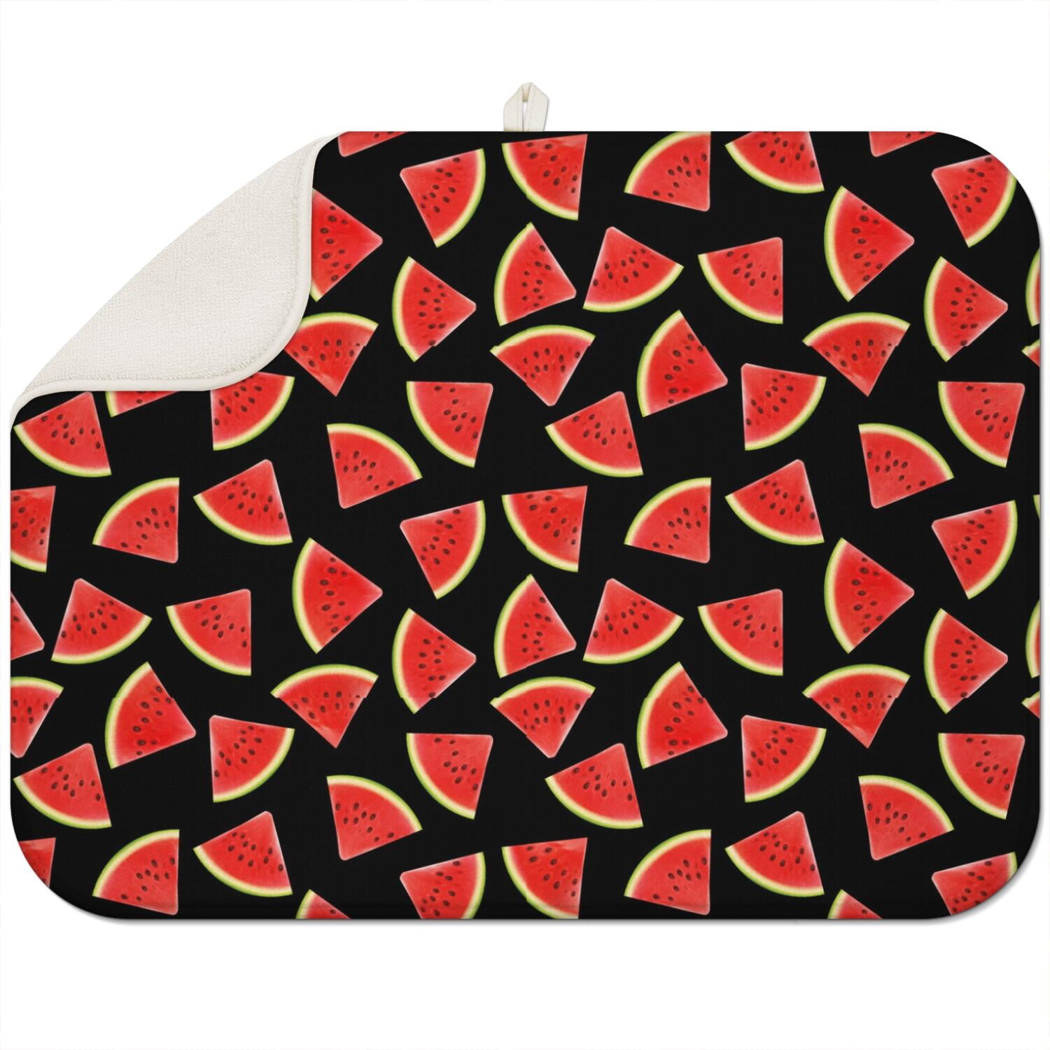 Watermelon Themed Dish Drying Mat – Colorful Tropical Fruit Print, Cute ...