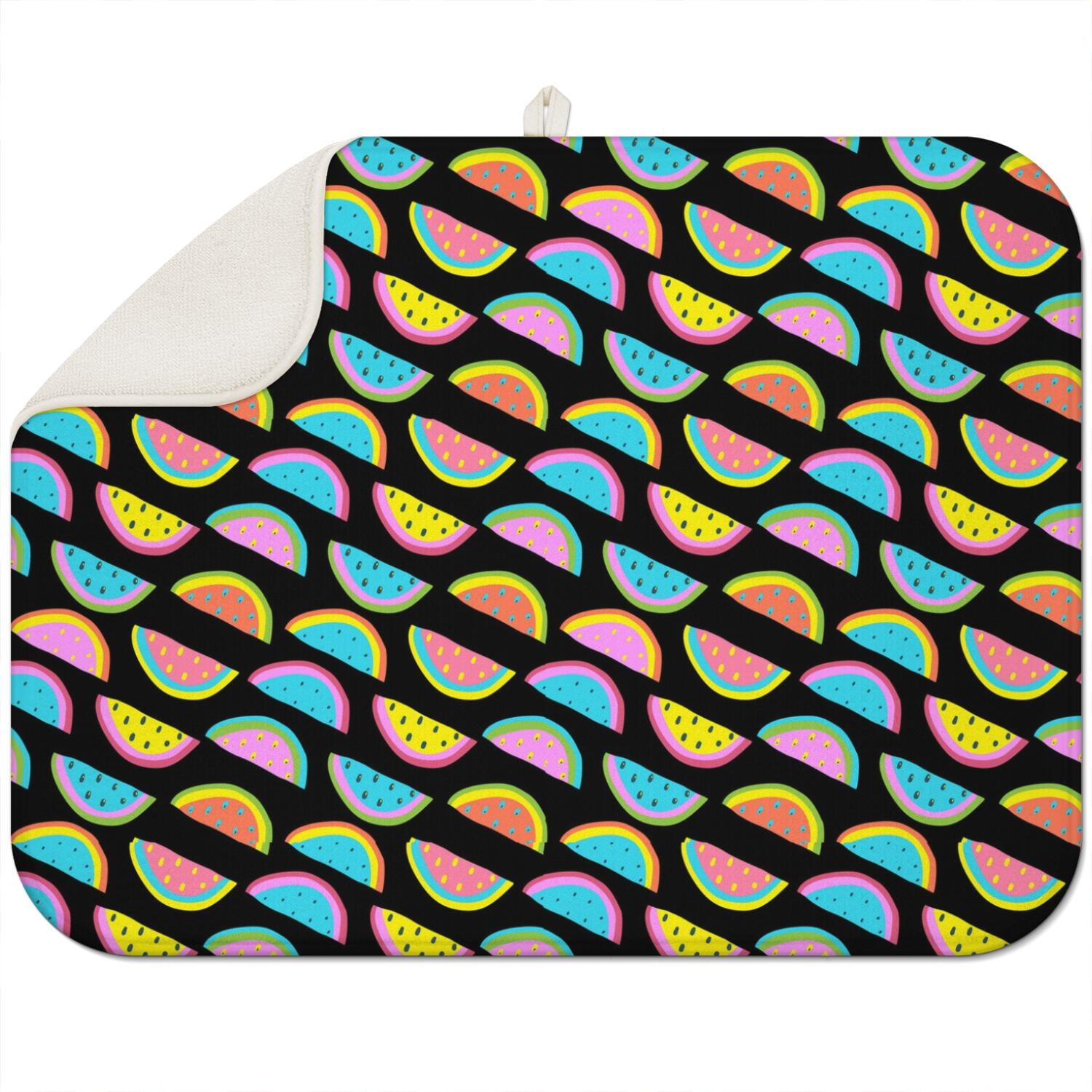 Watermelon Themed Dish Drying Mat – Colorful Tropical Fruit Print, Cute ...