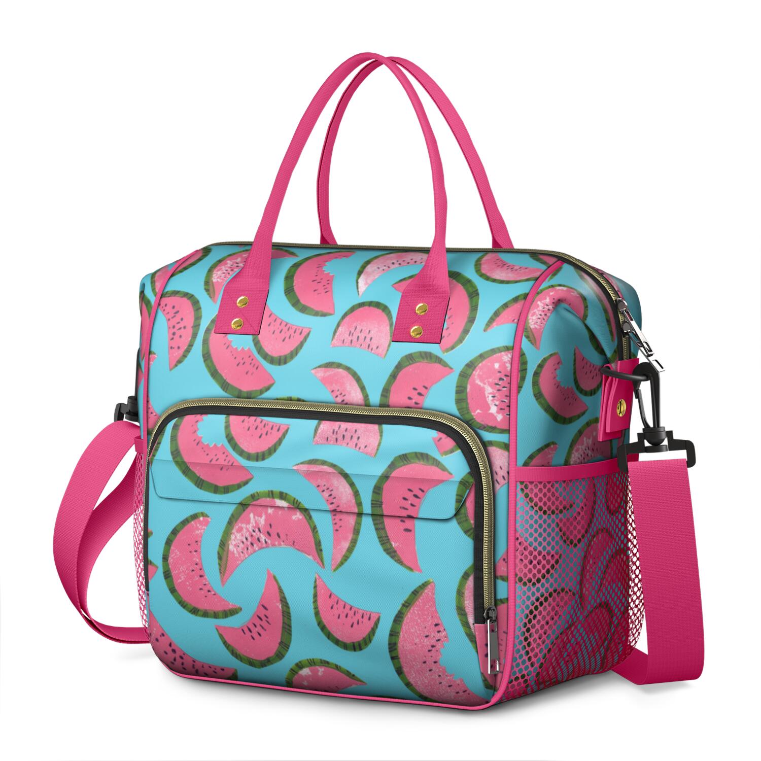 Watermelon Themed Large Insulated Lunch Bag Leakproof Dual Compartment ...