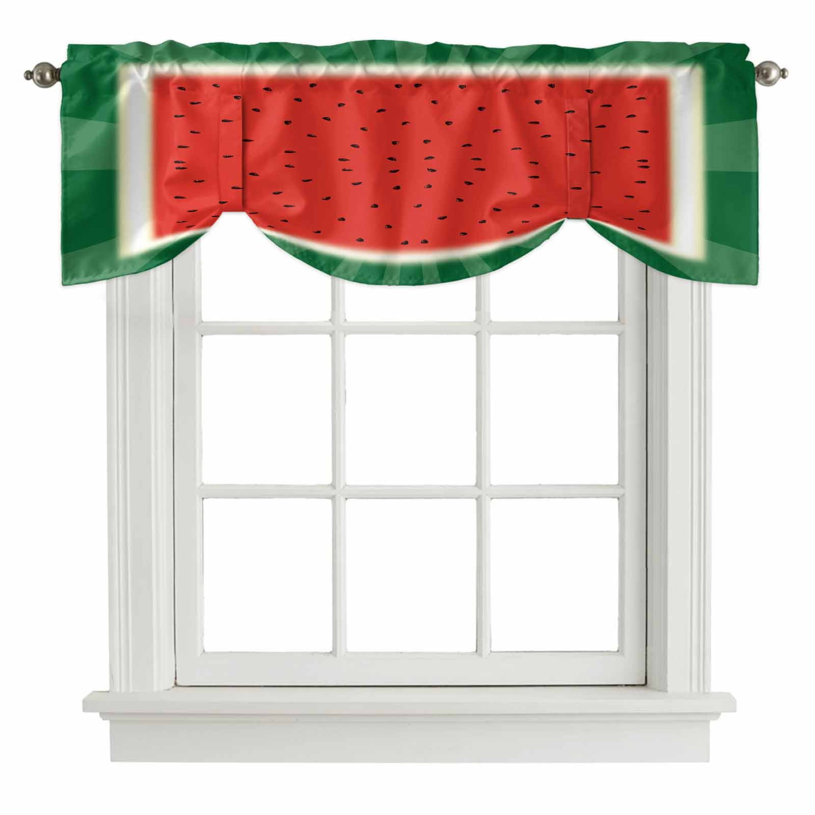Watermelon Tie Up Valance Curtains for Windows, Kitchen Curtains Window ...