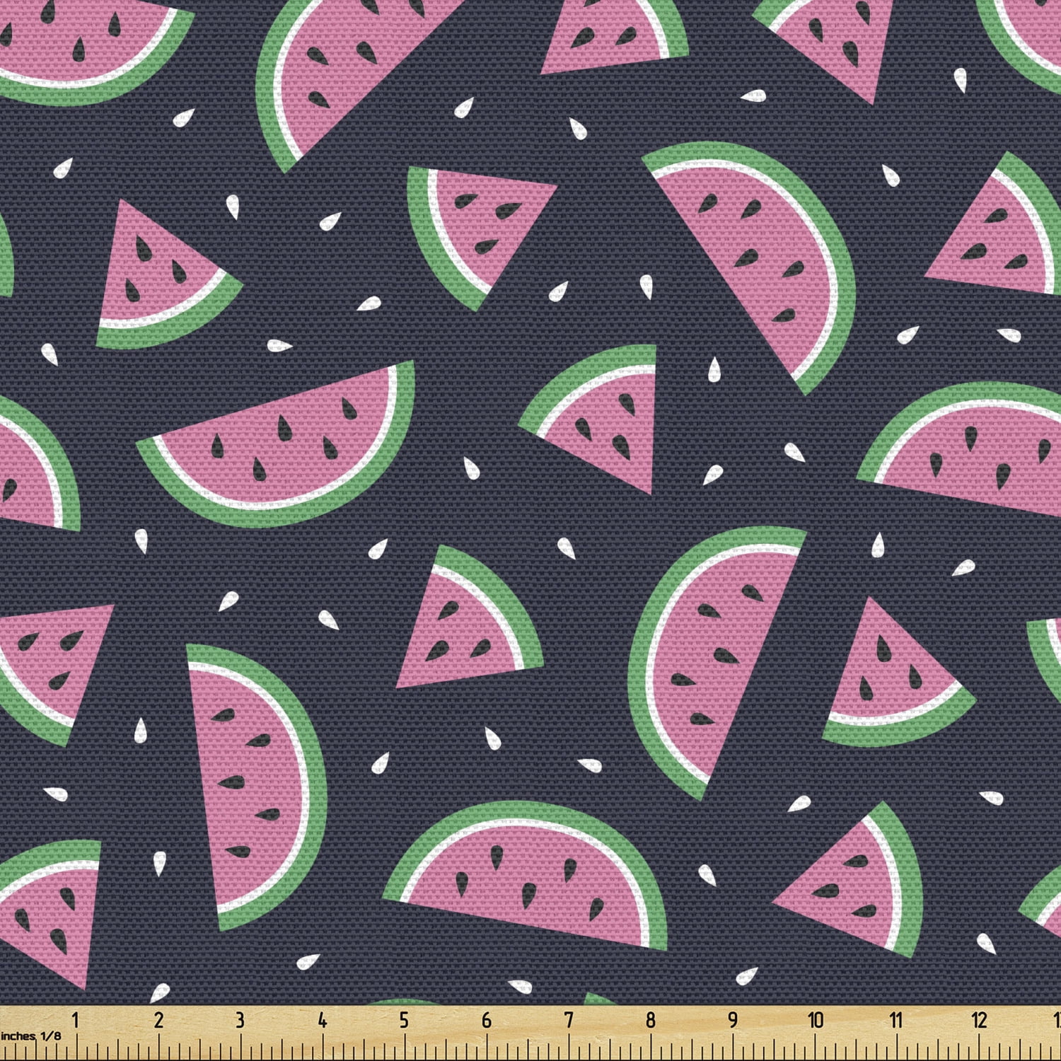 Ambesonne Watermelon Fabric by the Yard Upholstery, Summer Fruit Slices ...