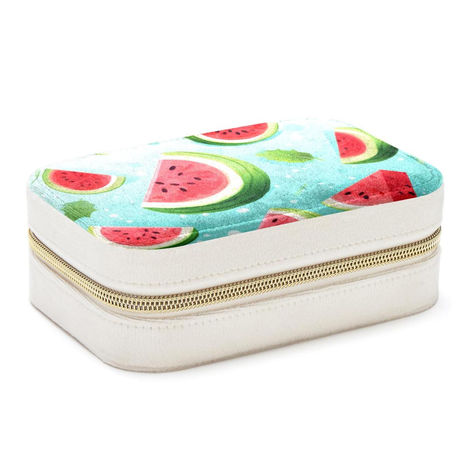 Watermelon Velvet Portable Decorative Box with Removable Compartment ...