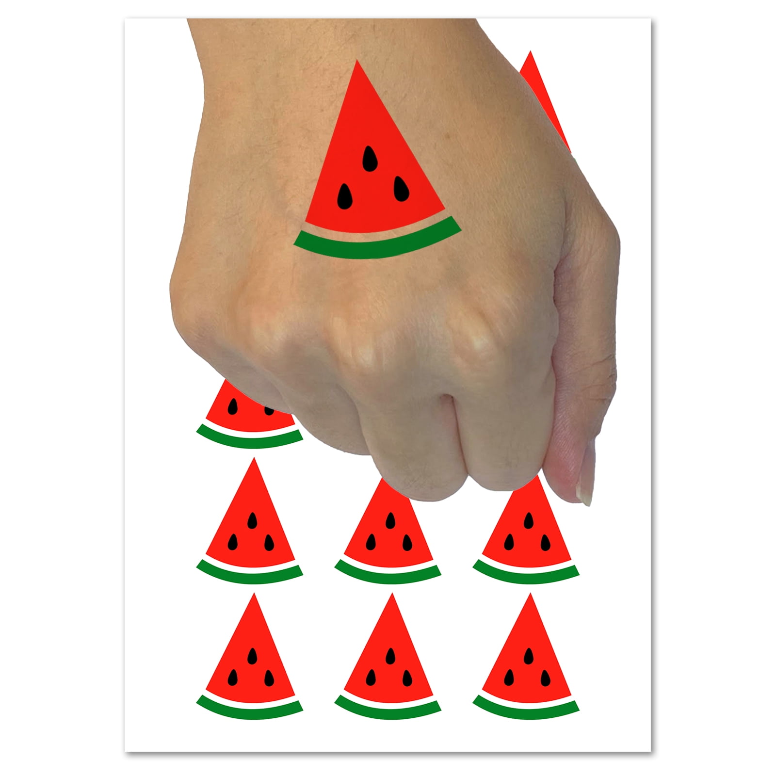 Watermelon Wedge Water Resistant Temporary Tattoo Set Fake Body Art ...