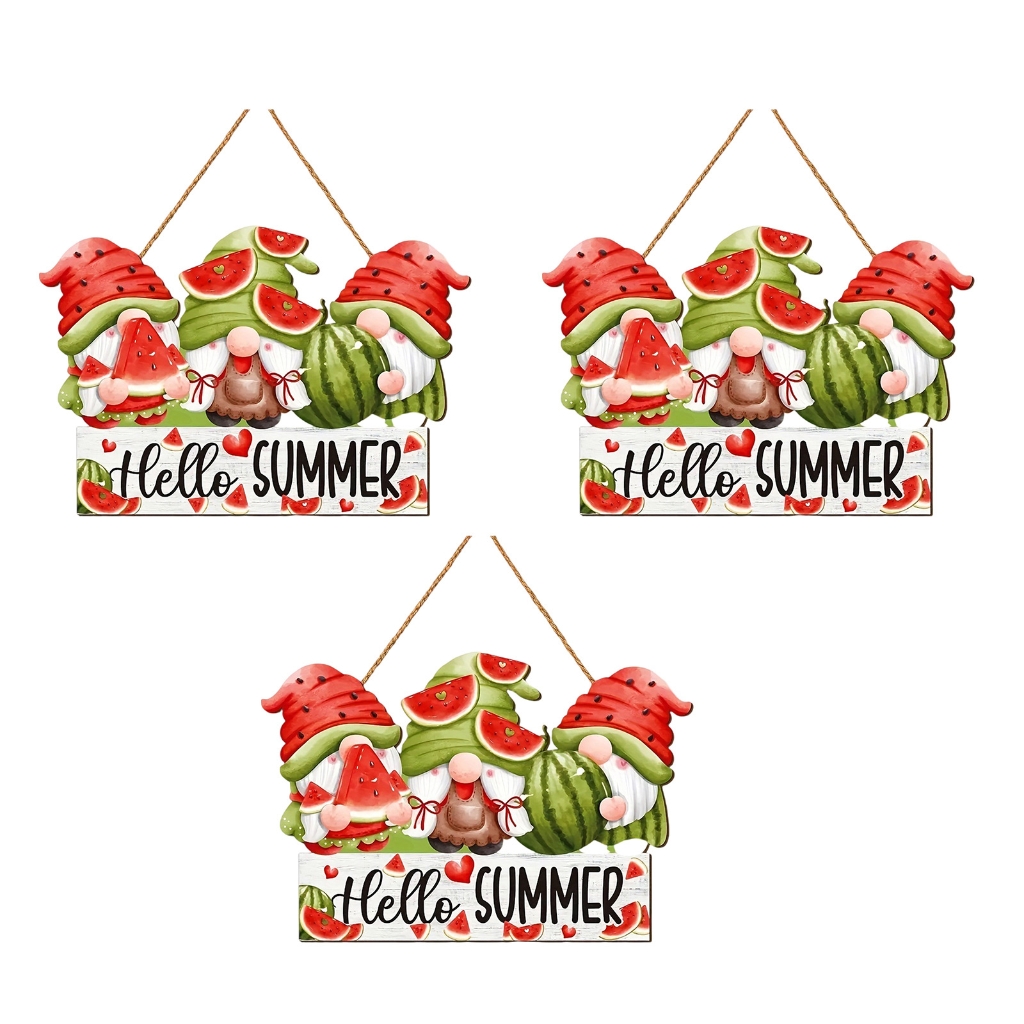 Watermelon Welcome Sign Large Wood Hanging Decoration with Elegant No ...
