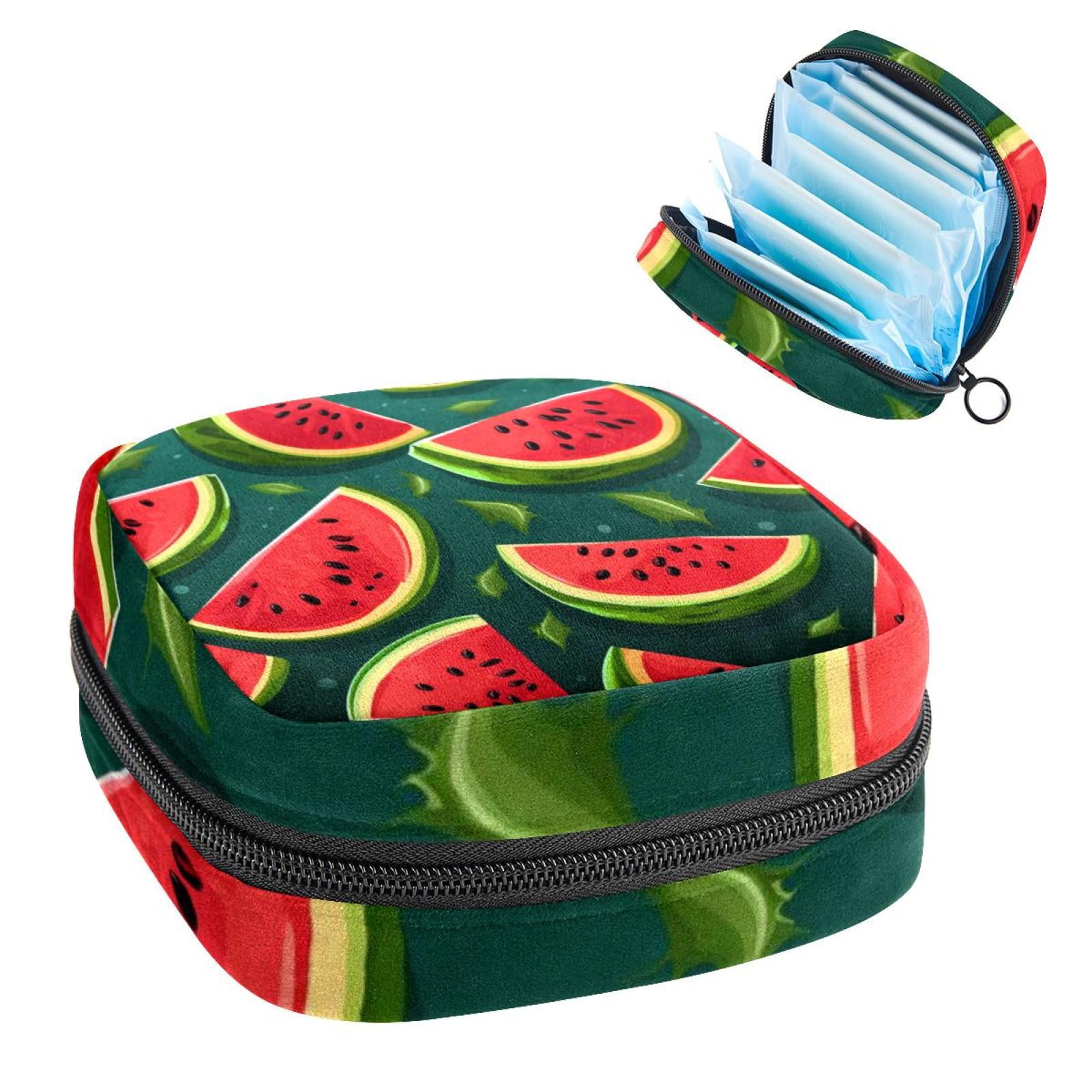 Watermelon Women's Period Storage Bag with Velvet Fabric, Sponge ...