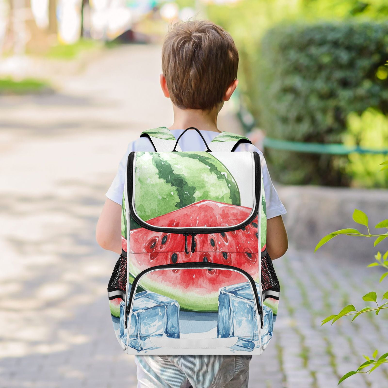 Watermelon and Ice Cubes Backpack Big Laptop Backpack Casual Daypack ...