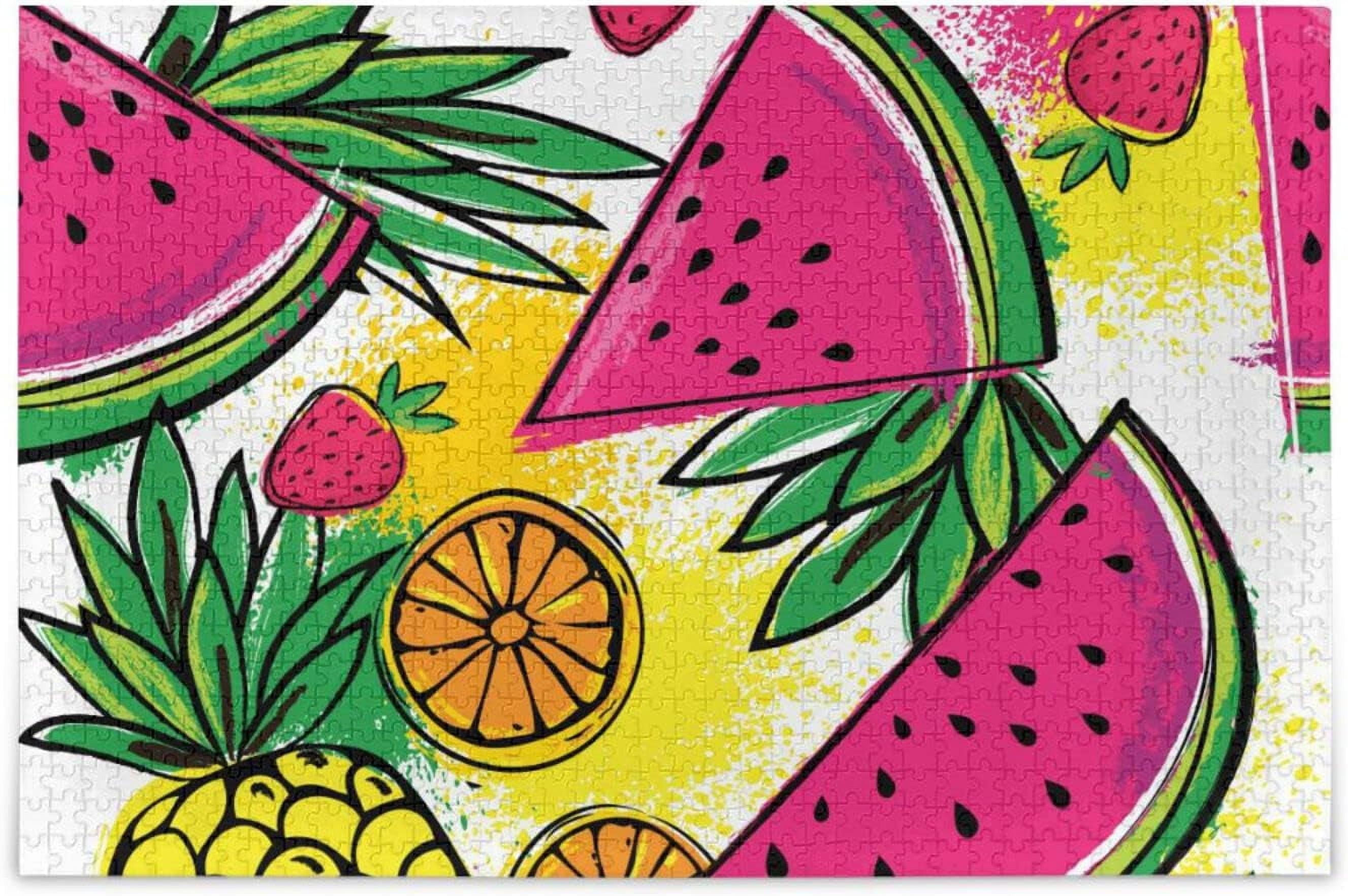 Watermelon and Pineapple Jigsaw Puzzles for Adults 500 Piece, Puzzles ...