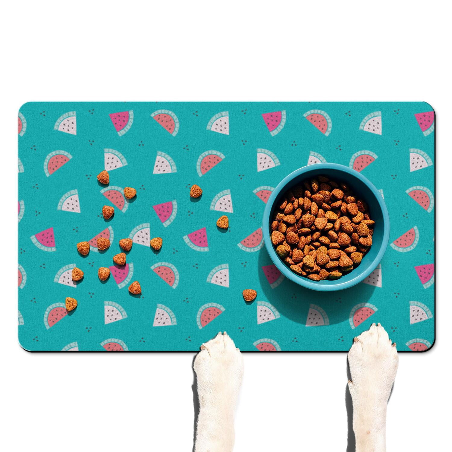 Watermelon and Summer Pet Food Mat - Waterproof, Washable Feeding Mat ...