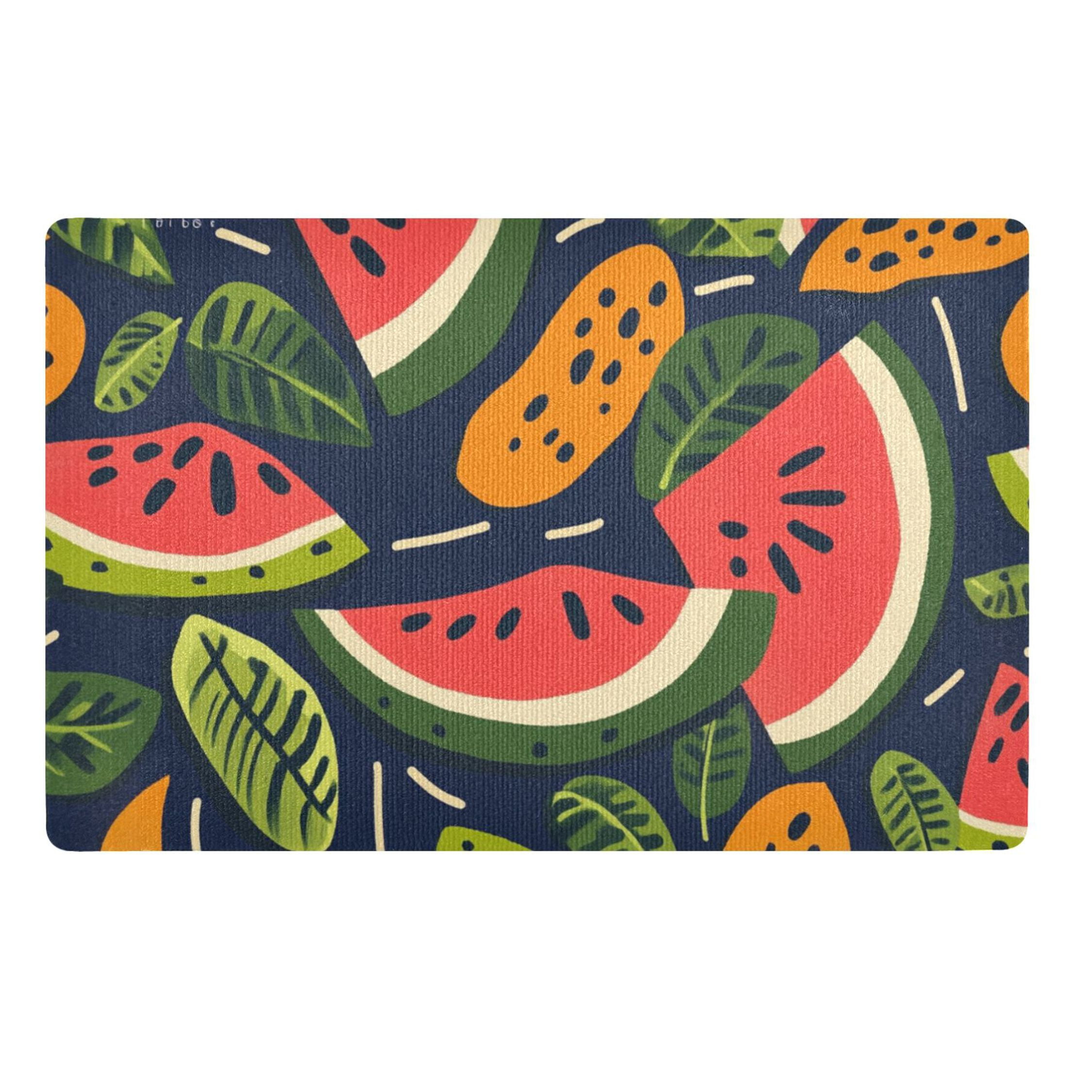Watermelon and Tropical Elements Floor Door Mat Outdoor Indoor for Home ...