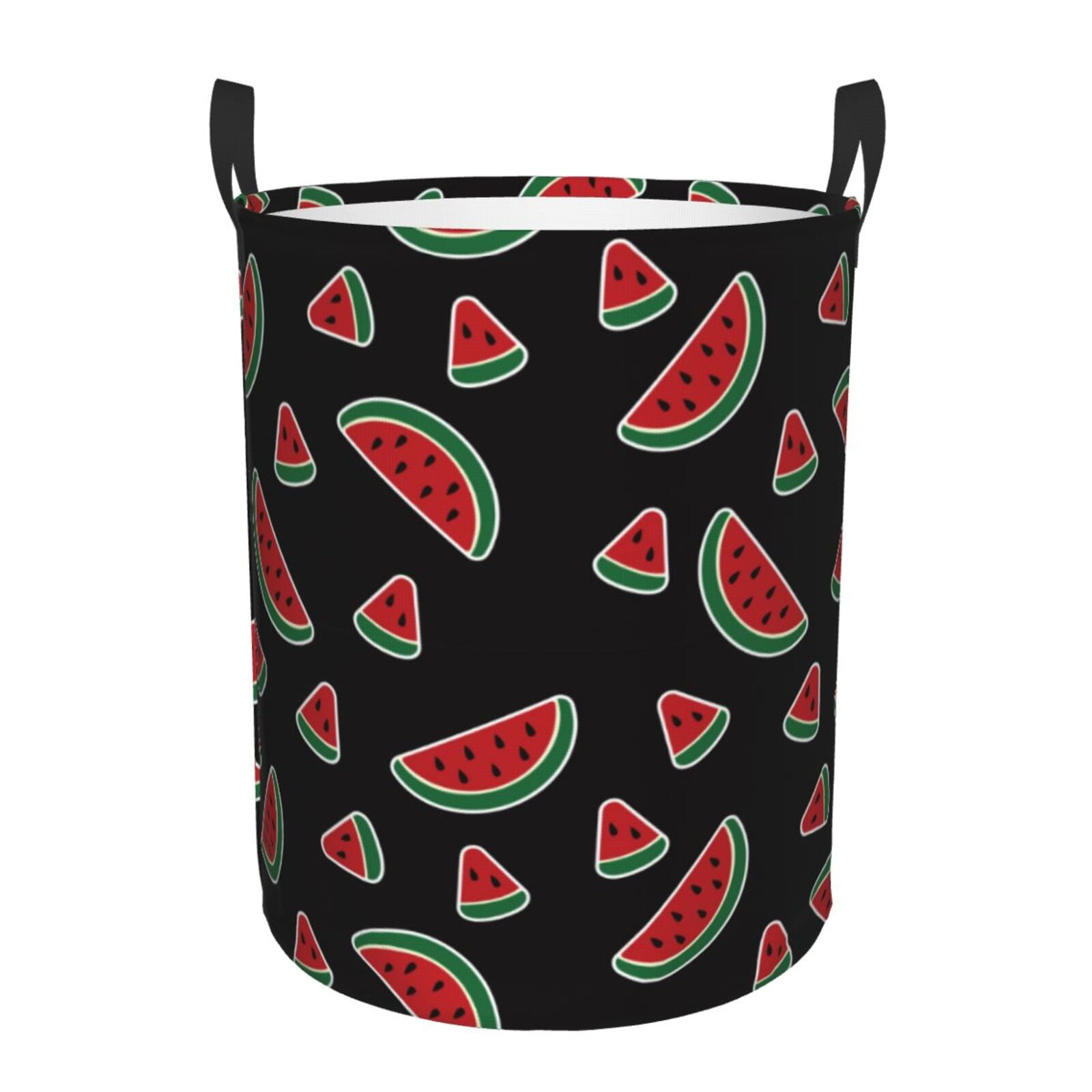 Watermelon print Laundry Basket with Handles - Freestanding Laundry ...
