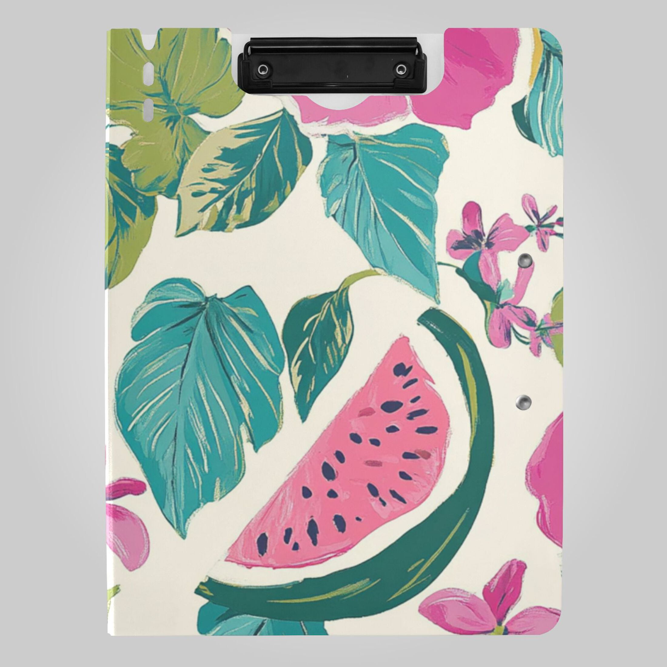 Watermelons Hibiscus Flowers Leaves Vintage Foldable Binder Folder ...