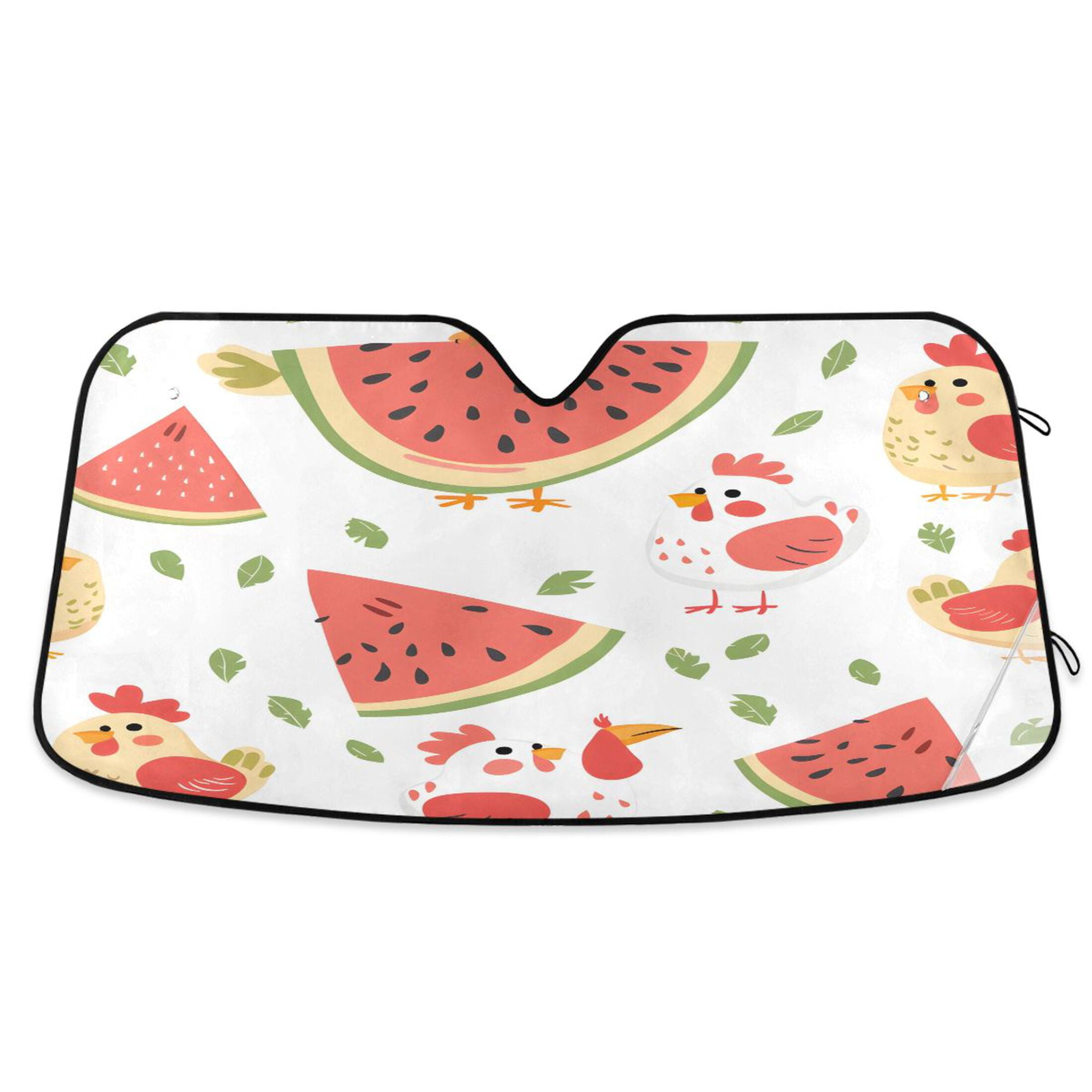 Watermelons Leaves Cartoon Chickens Windshield Sun Shade Automobile ...