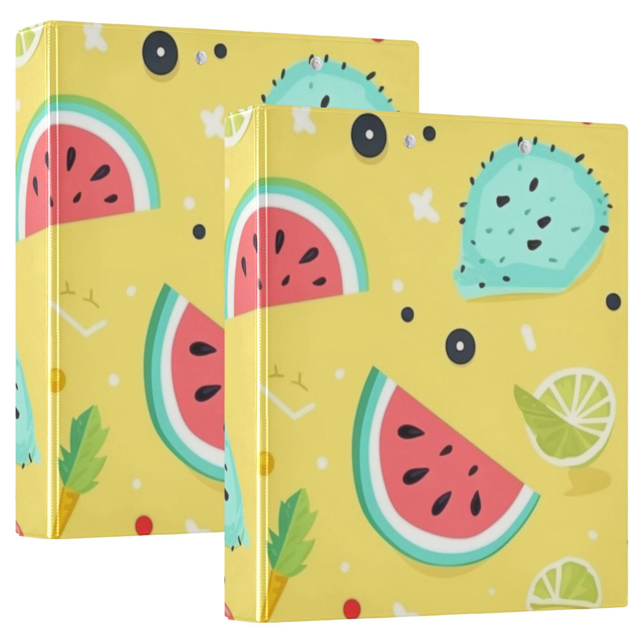 Watermelons Lemons Cactus 3 Ring Binders 1.5 inch Hardcover File ...