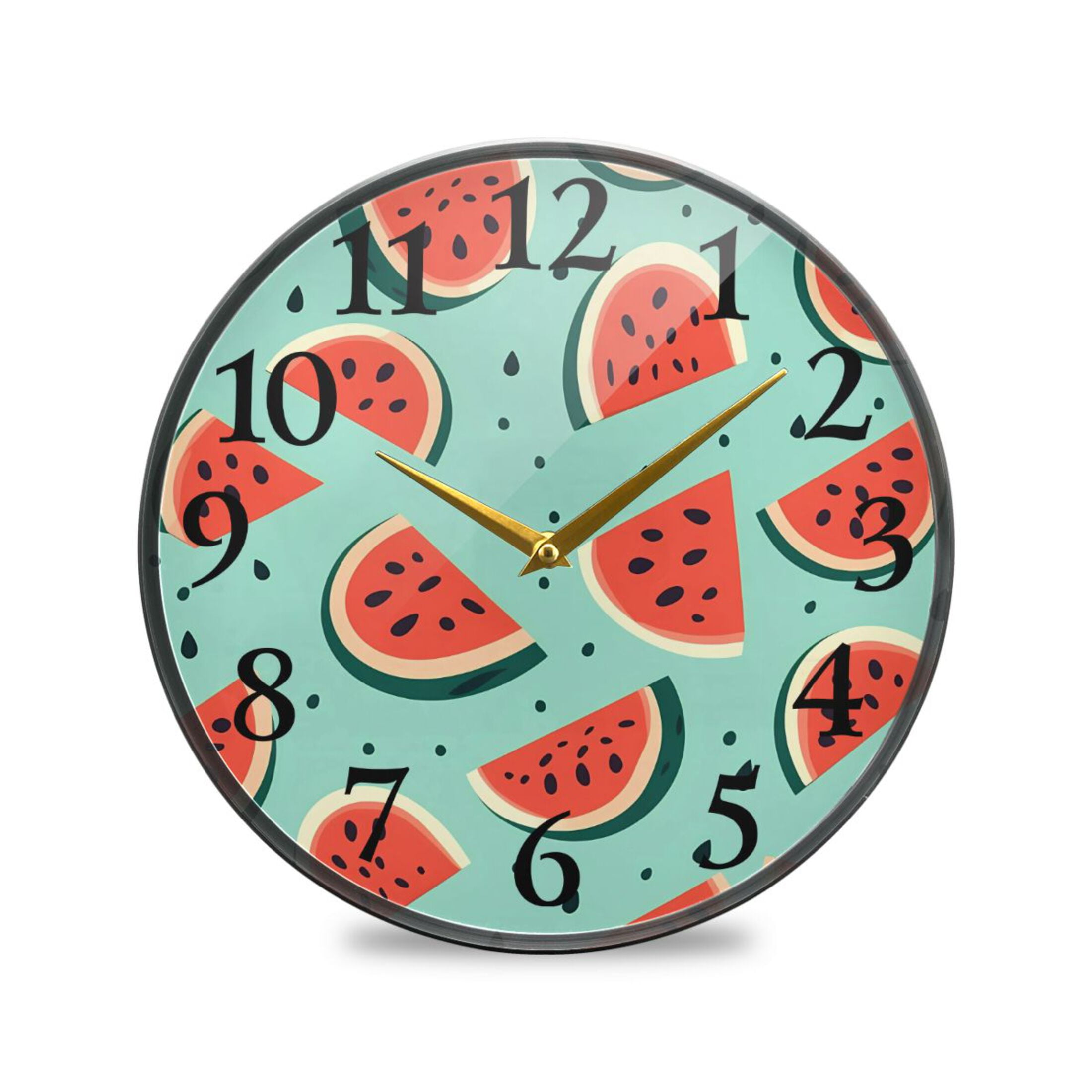 Watermelons Wall Clocks Battery Operated 11.9 Inch Round Clock Acrylic ...