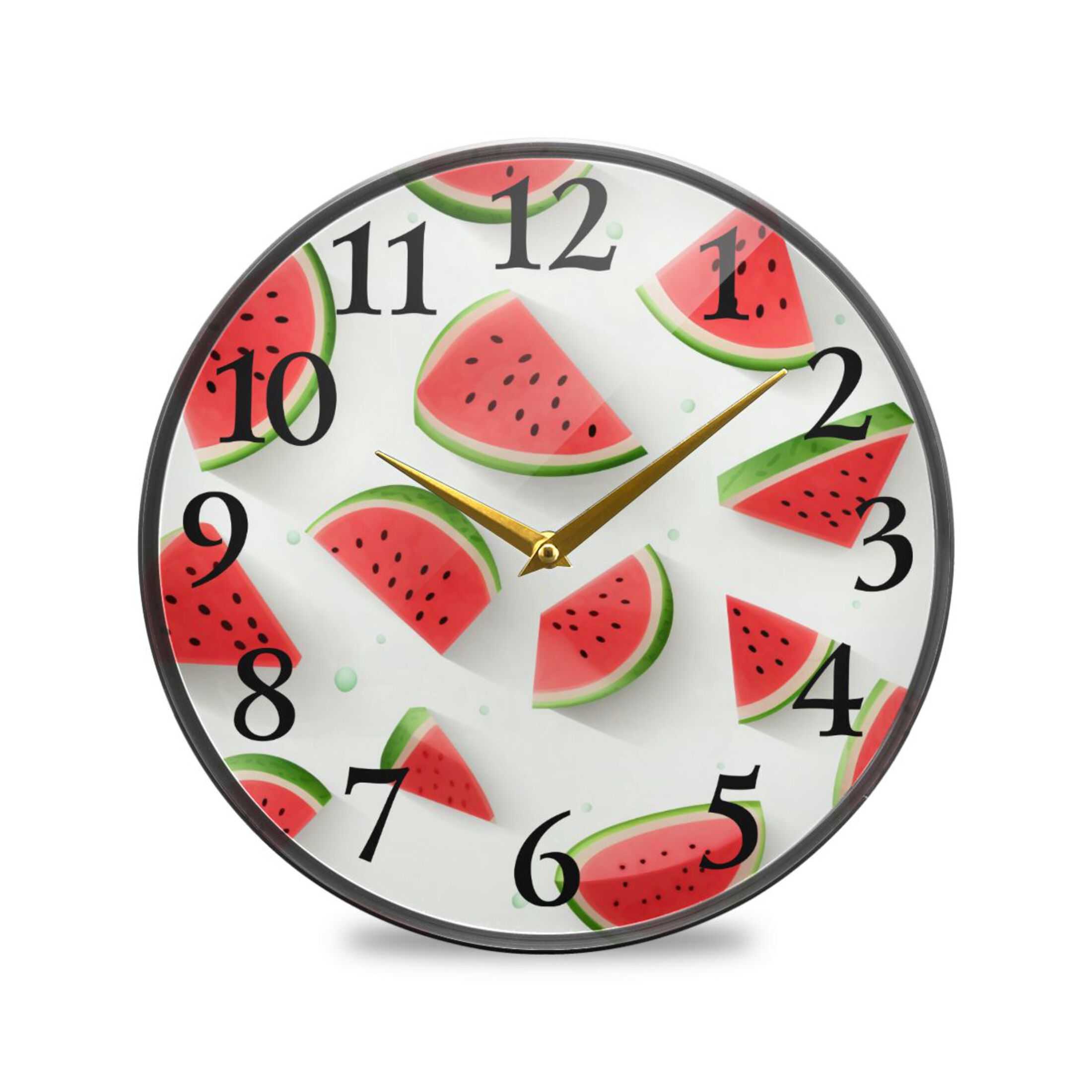 Watermelons Wall Clocks Battery Operated 11.9 Inch Round Clock Acrylic ...