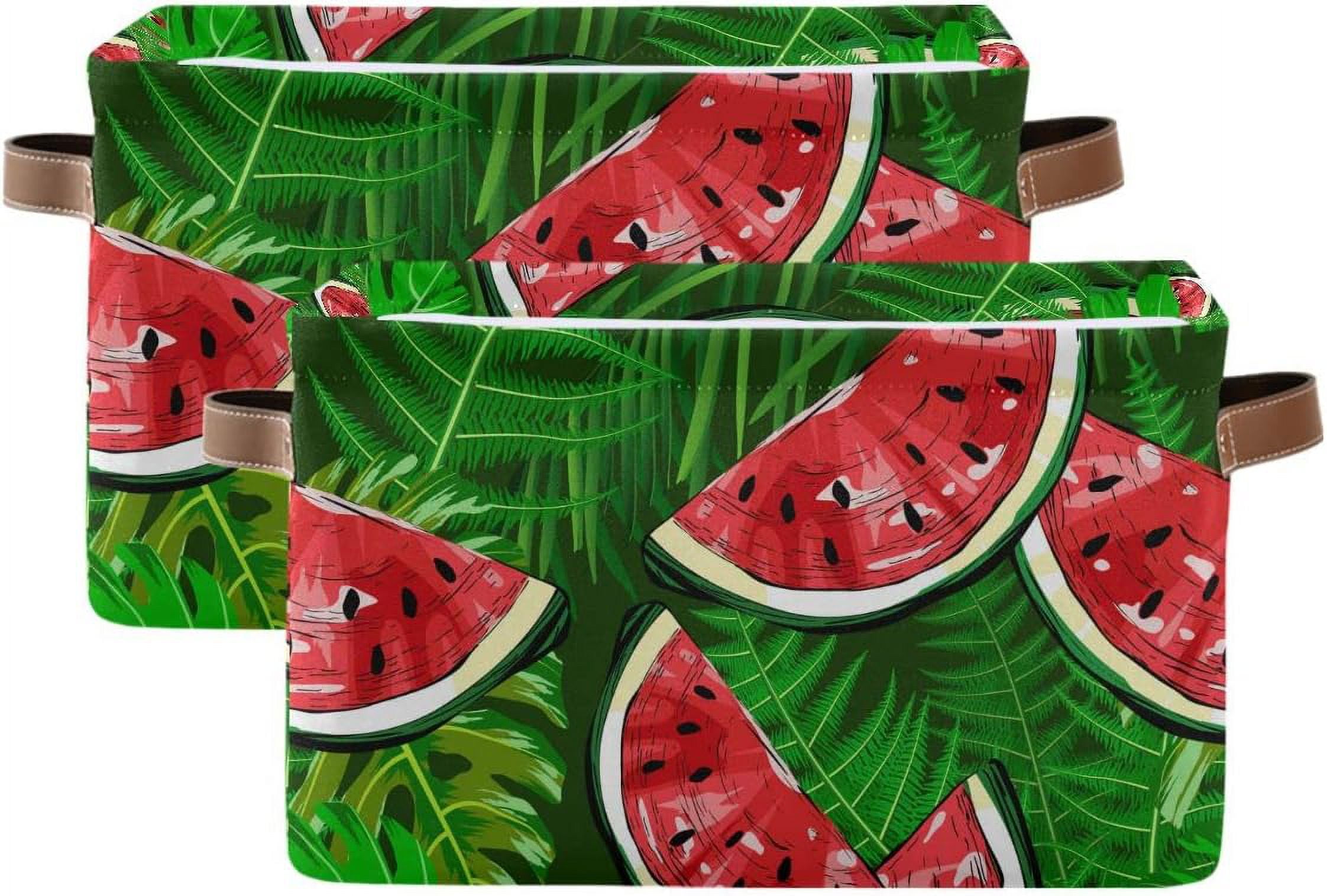 Watermelons and Tropical Plants Square Storage Basket Storage Bins ...