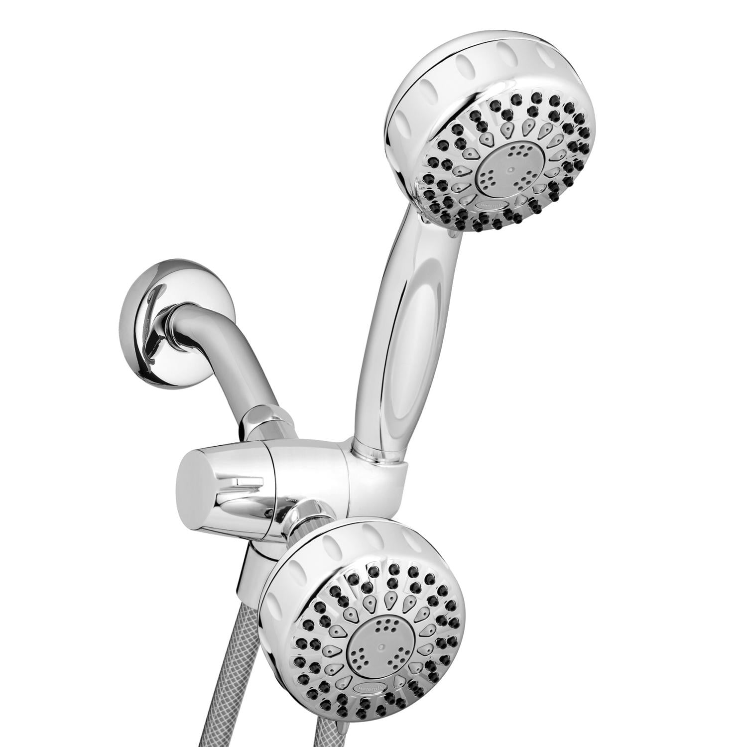 Waterpik Chrome Dual Head Handheld Shower with 5 Spray Settings ...
