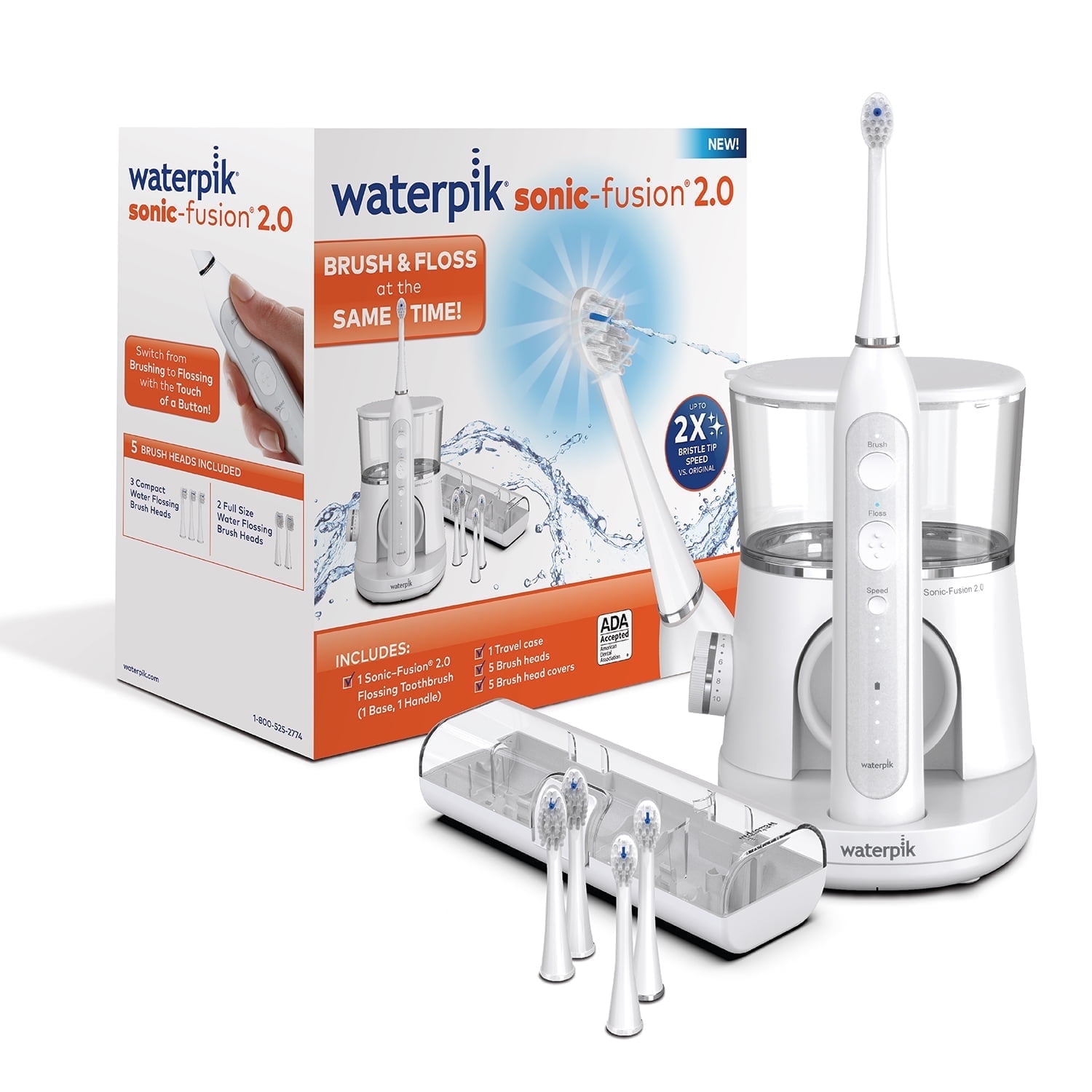 Waterpik Sonic-Fusion 2.0 Flossing Electric Toothbrush with Water ...