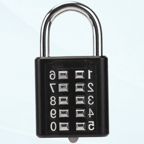 Waterproof 10 Digit Push Button Combo Padlock - Heavy Duty Outdoor ...
