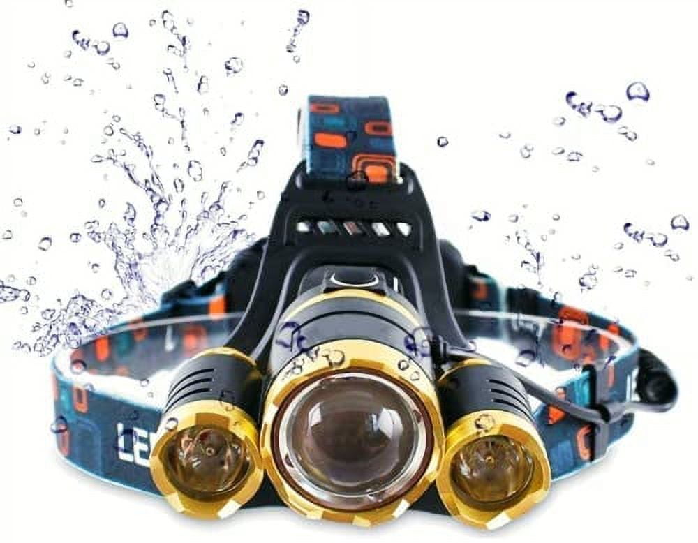 Waterproof 10000 Lumen 3 Led Headlamp XML T6 Head Lamp Powerful Led ...