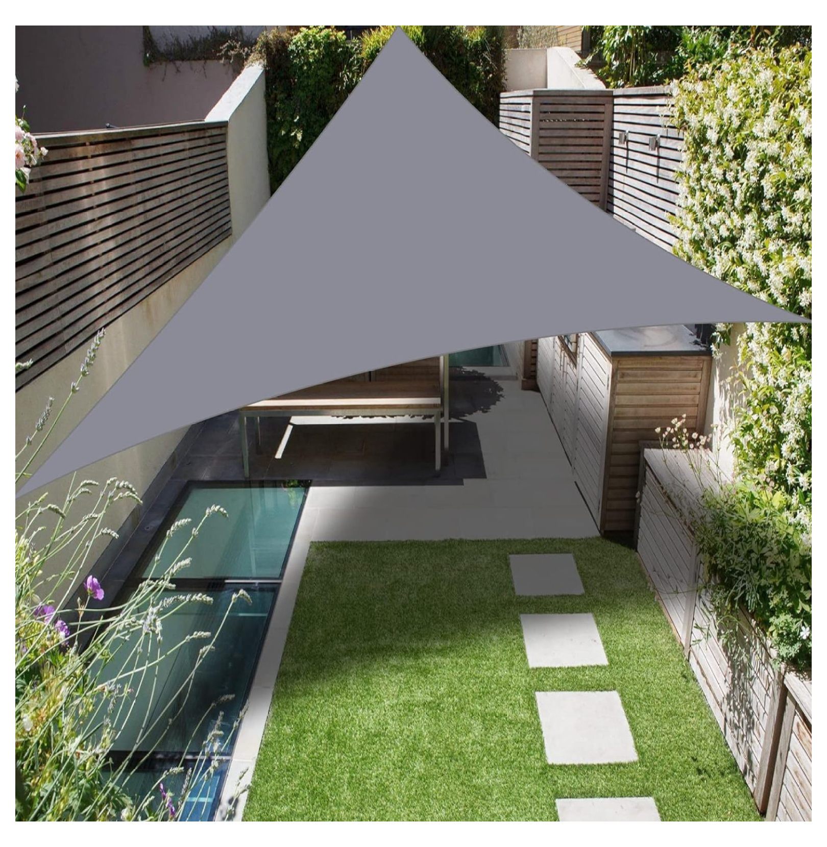 Waterproof 12'x12'x12' Triangle Solid Sun Shade Sail Canopy UV ...