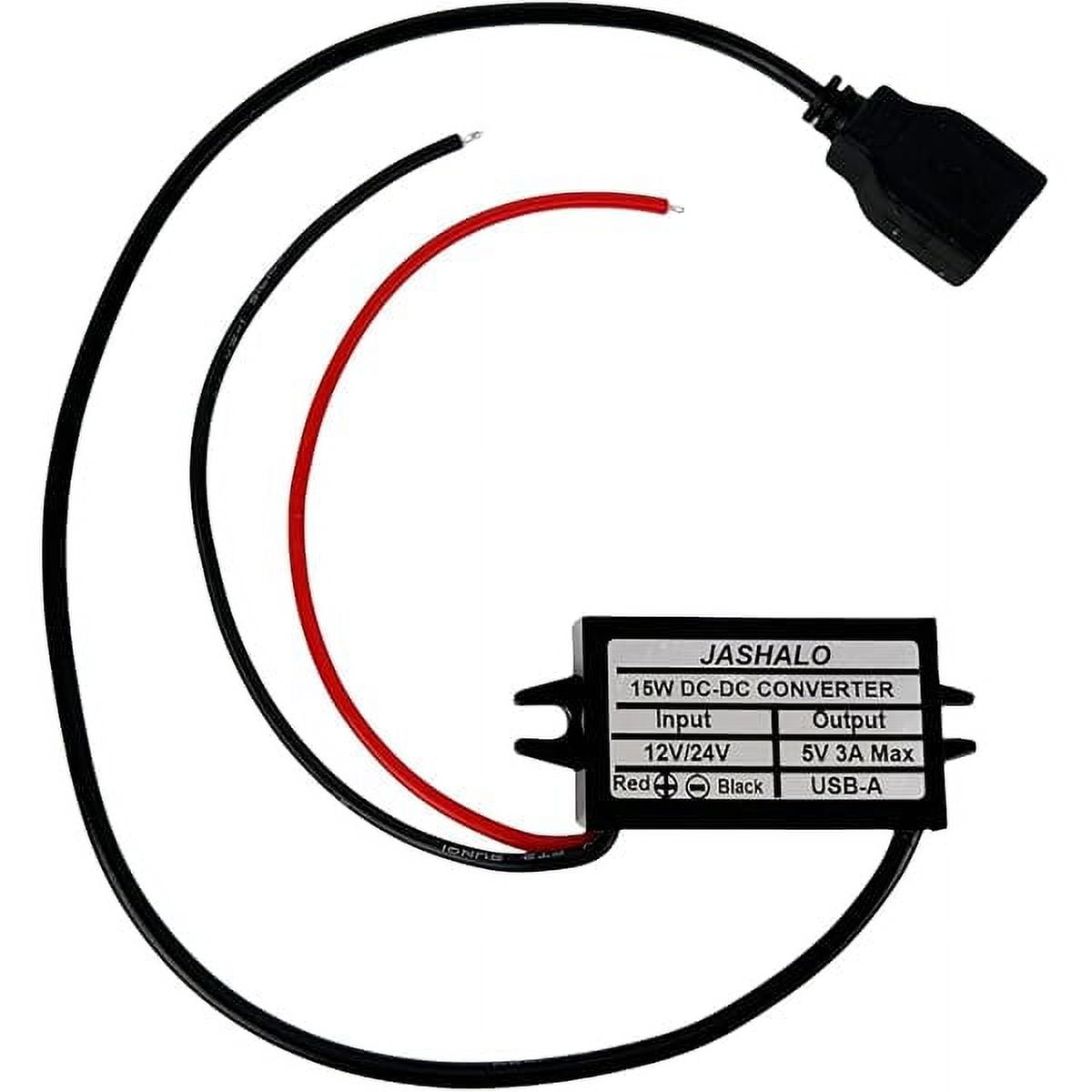 Waterproof 12V/24V to 5V USB Converter, 12V~24V to 5V USB A Female Port ...