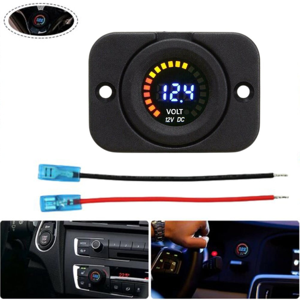 Waterproof 12V LED Car Van Boat Marine Voltmeter Voltage Meter Battery ...