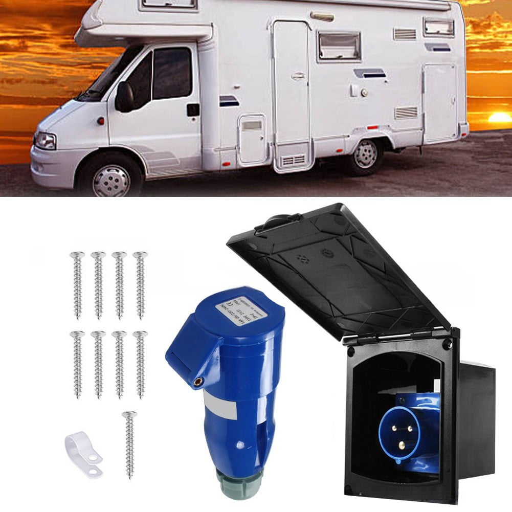 Waterproof 16A External Mains Socket For Rvs, Campers & Trailers - Ip44 ...