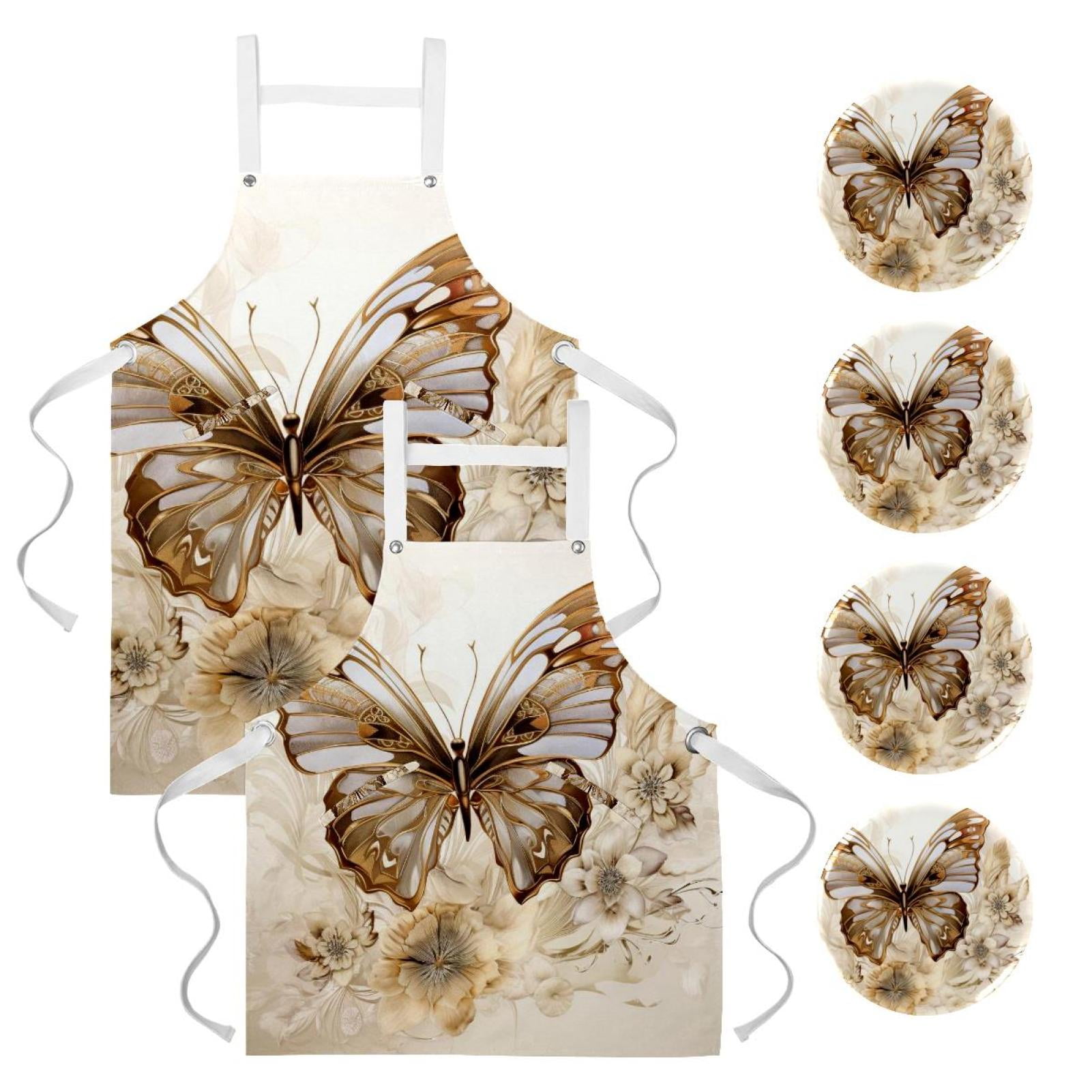 Waterproof 2 Pack Circle Pins Buttons Waitress Apron with Pockets and ...