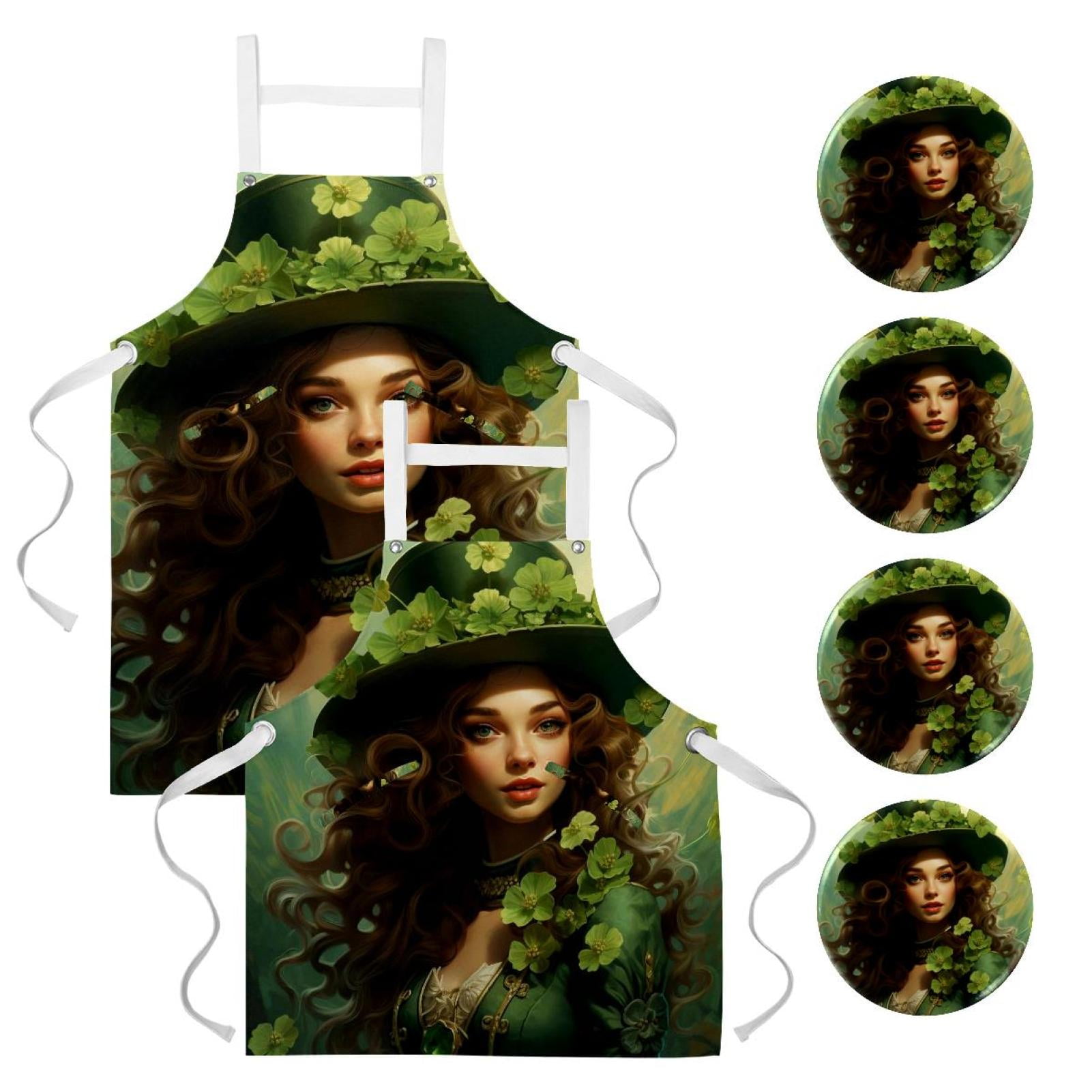 Waterproof 2 Pack Circle Pins Buttons Waitress Apron with Pockets and ...