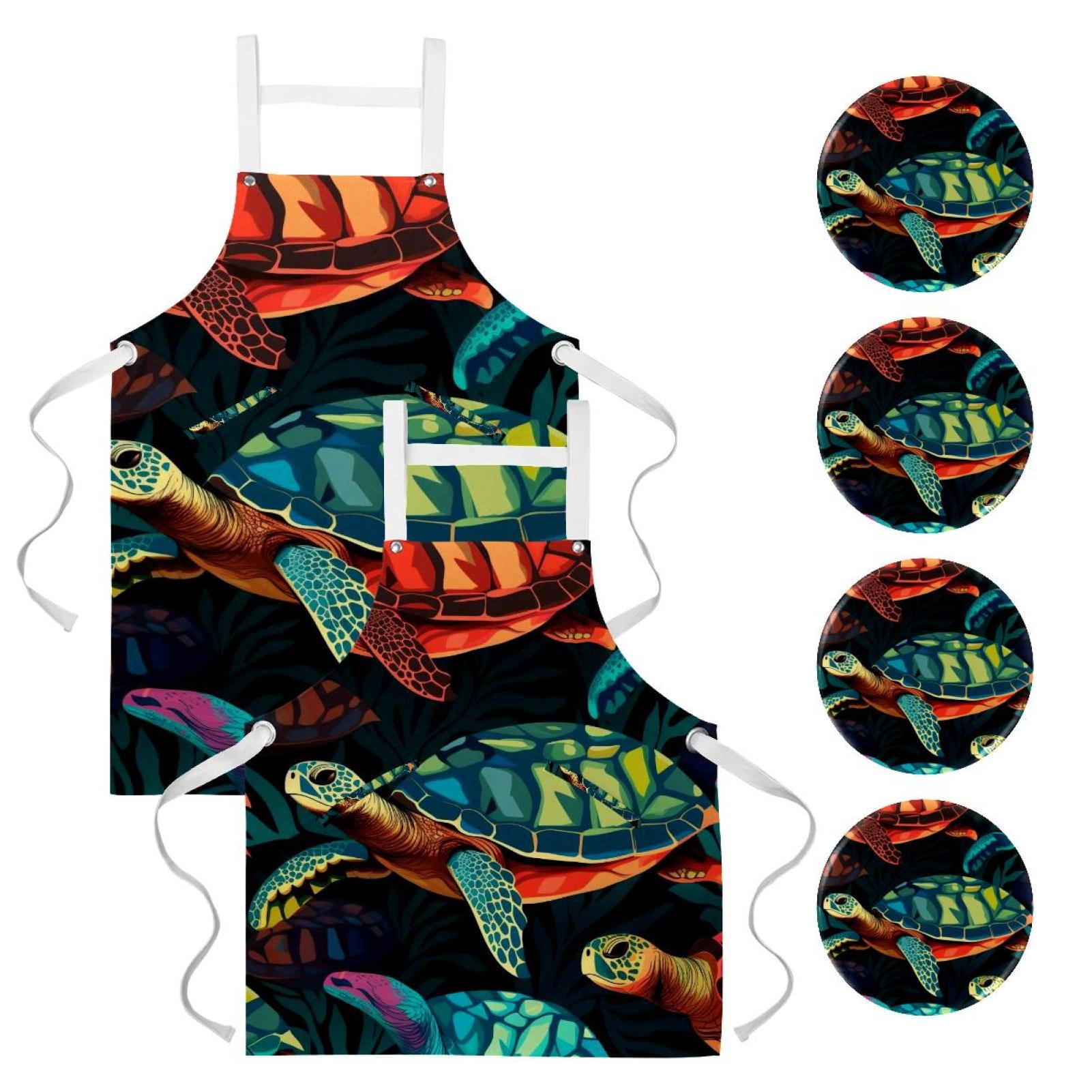 Waterproof 2 Pack Circle Pins Buttons Waitress Apron with Pockets and ...