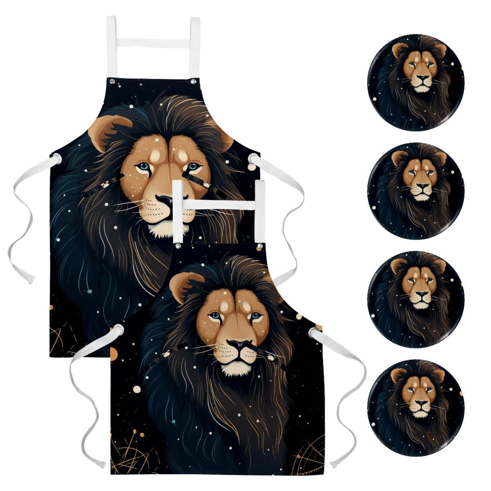Waterproof 2 Pack Circle Pins Buttons Waitress Apron with Pockets and ...
