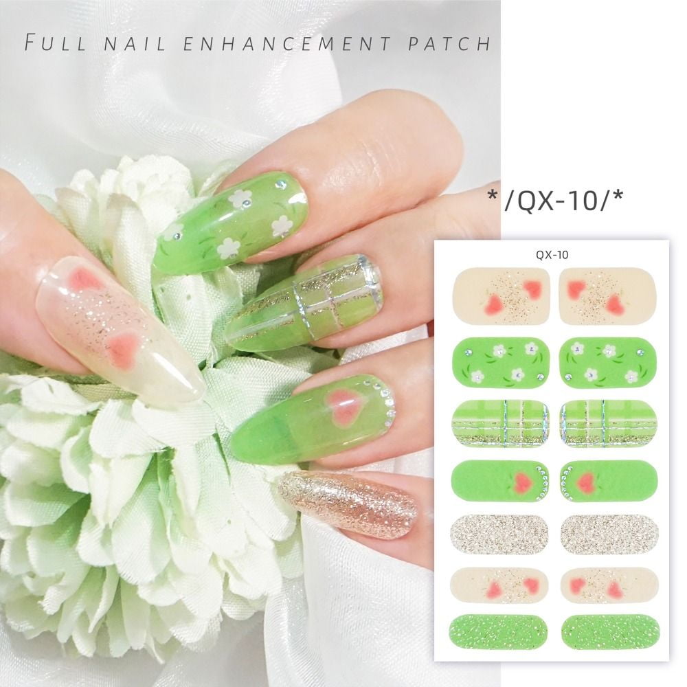 Waterproof 2024 New 14 Strips Glittering Gradient Colors Gel Full Nail ...