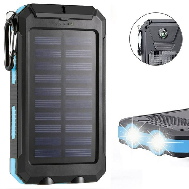 Waterproof 300000mAh 2 USB Portable Solar Battery Solar Power - Walmart.com