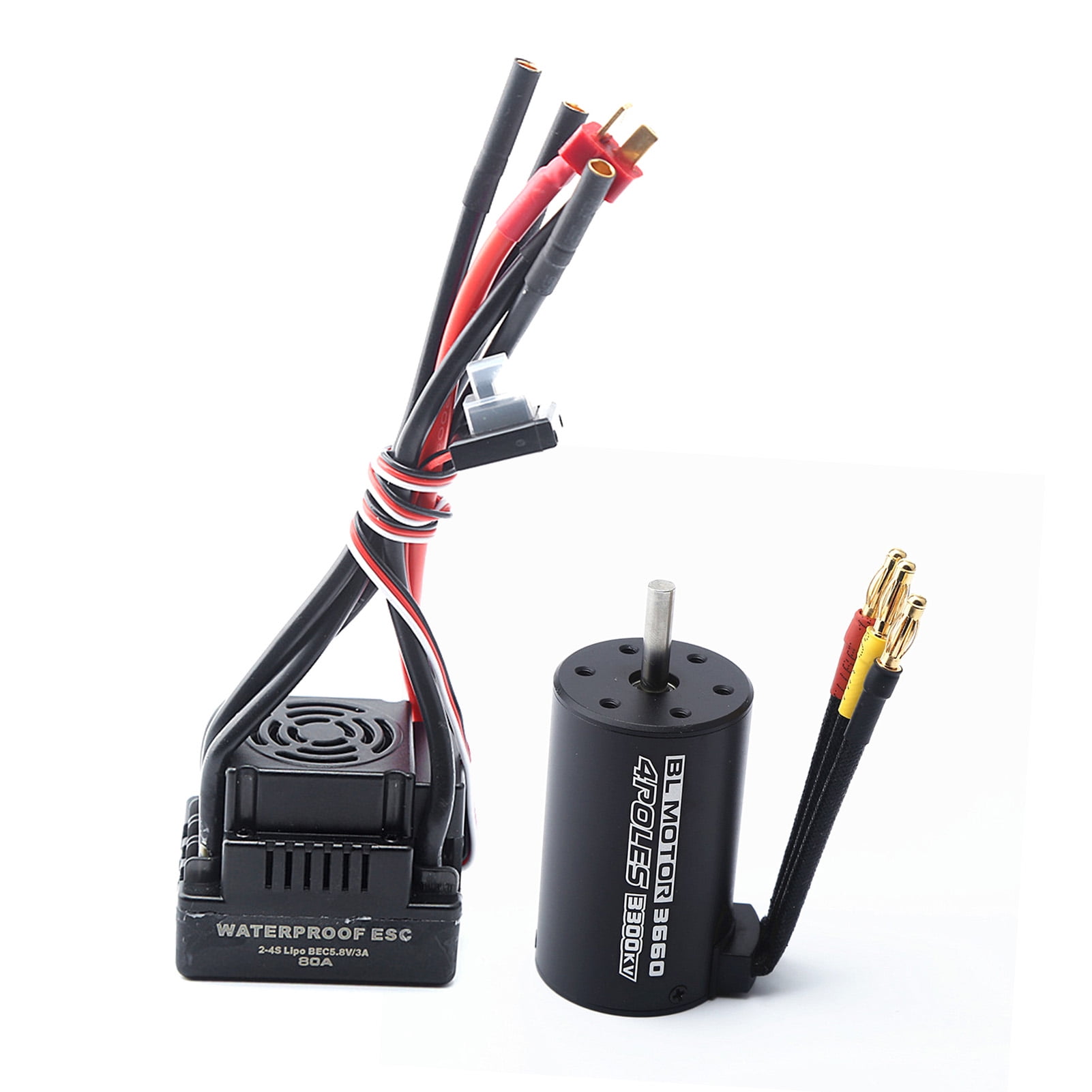 Waterproof 3660 3800KV Brushless Motor 80A Brushless ESC Combo Set For ...