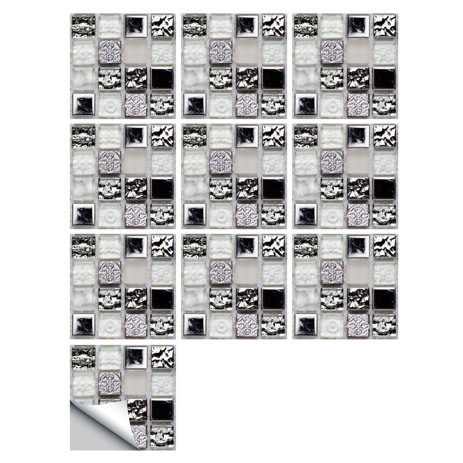 Waterproof 3D Tile Sticker,10 Sheets 3.94"x3.94"Mosaic Vinyl Backsplash ...